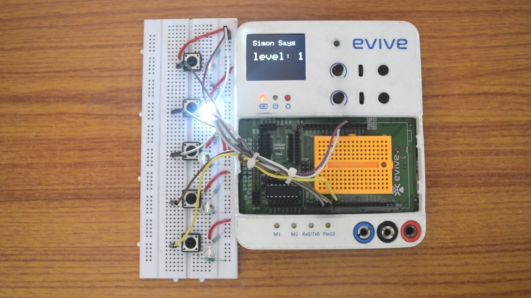Simon Says Game Made Using Evive Arduino Powered Embedded Product 6 Steps Instructables