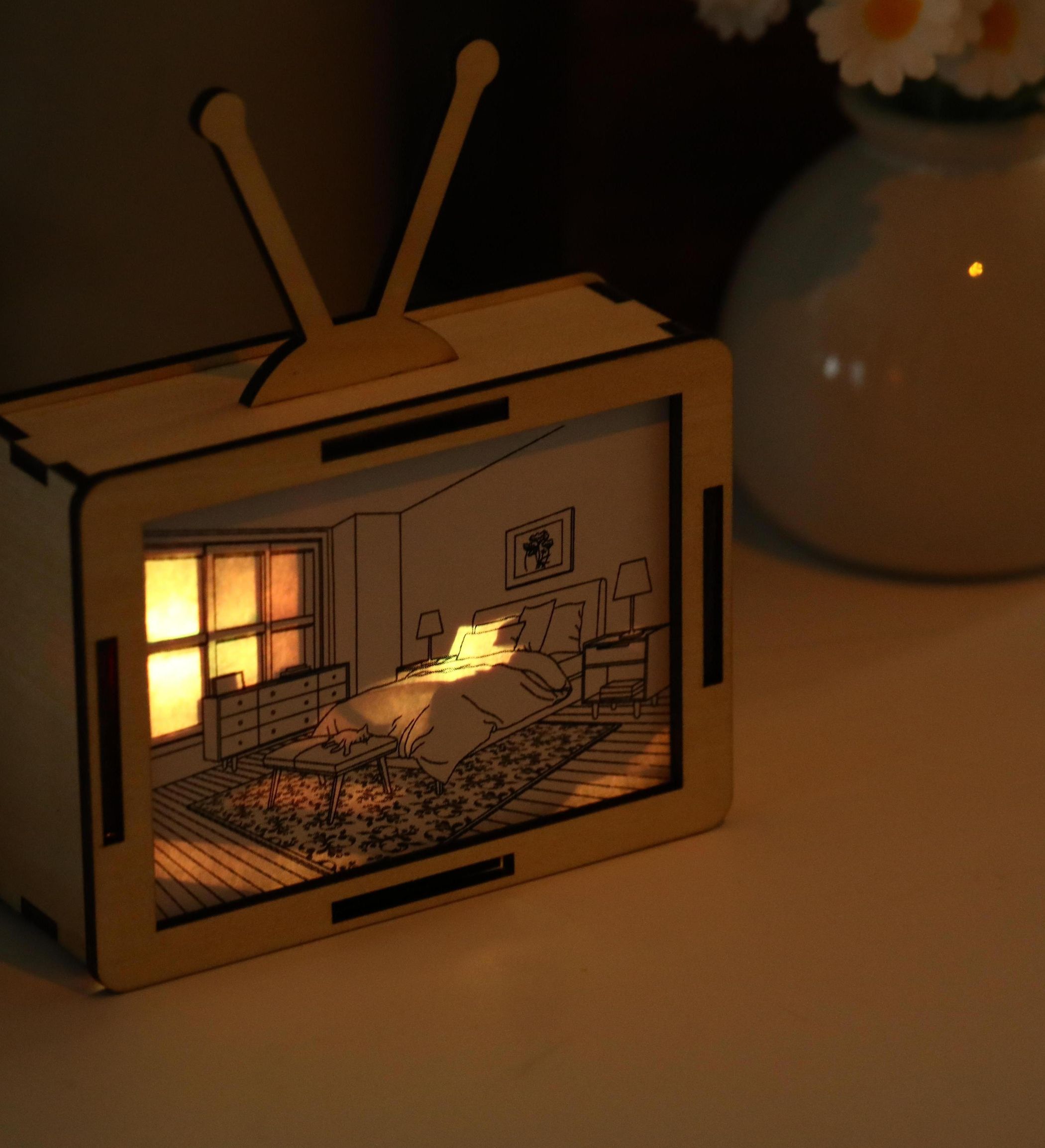 Mini TV Light Box | Laser Cut, Lighting, Gift : 4 Steps (with Pictures ...