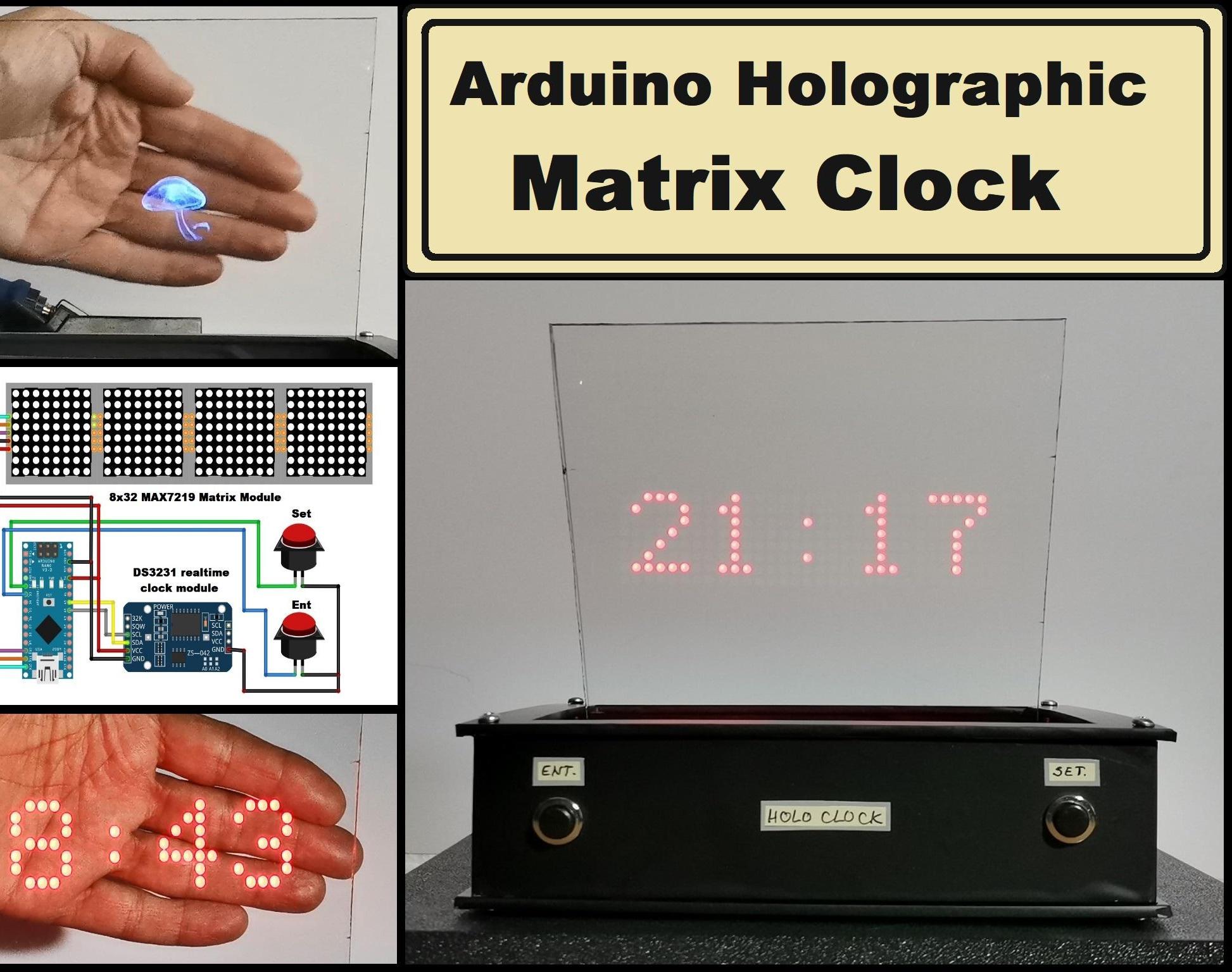 Diy Arduino Holographic Matrix Clock 3 Steps Instructables
