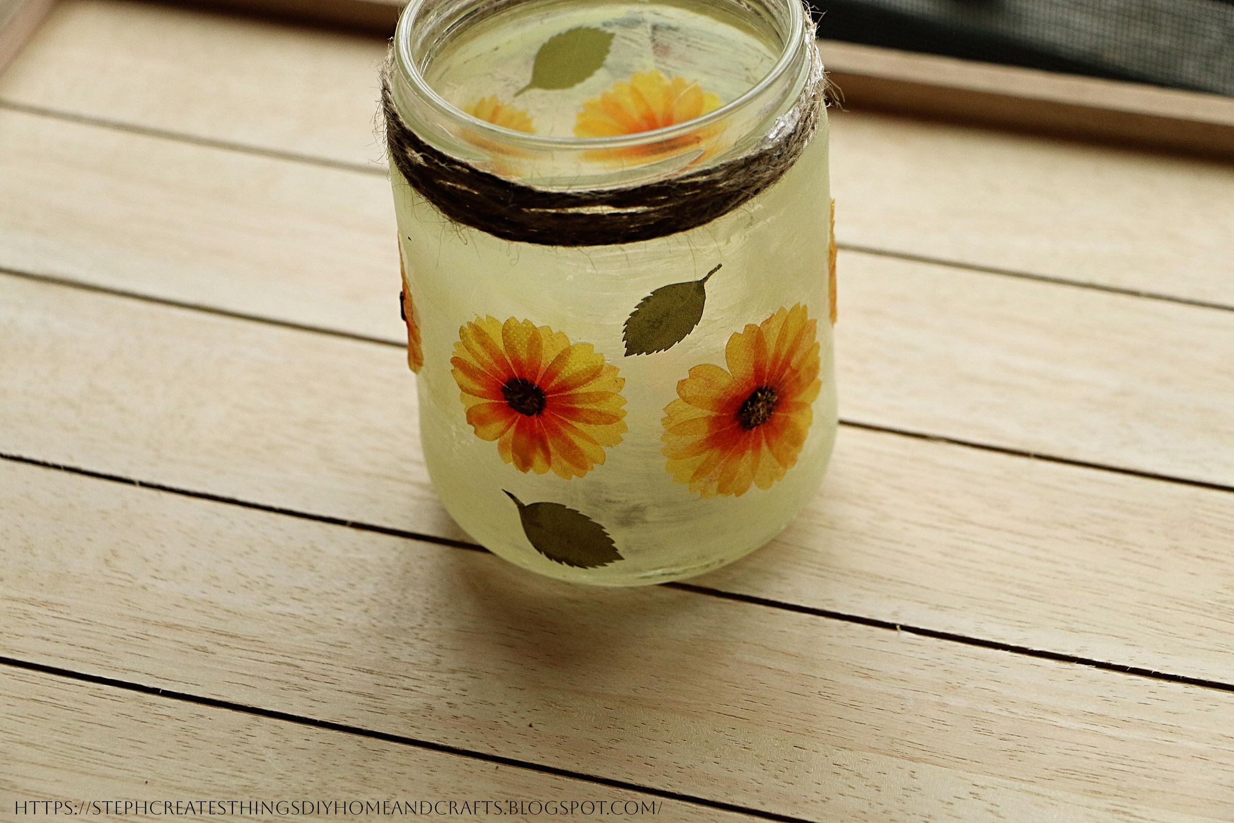 UPCYCLED GLASS JAR DESIGN WITH PAPER FLORAL EMBELLISHMENTS : 4 Steps ...