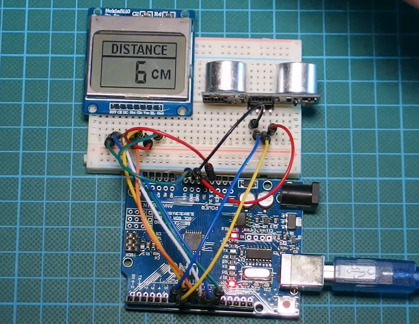 DIY Distance Meter With Arduino and a Nokia 5110 Display : 6 Steps ...