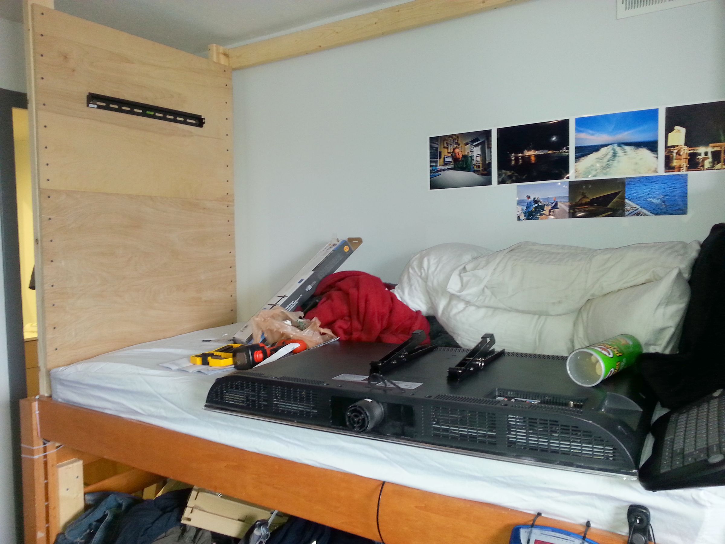 Boring Old College Dorm Room Bed - Becomes 4 Poster Bed Fit for a King ...