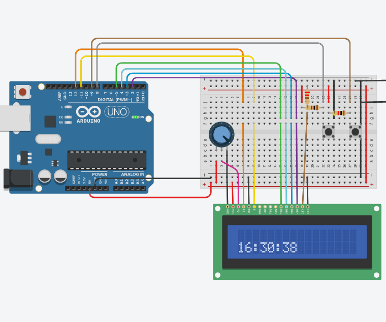 Reloj Digital Con Arduino Y LCD 16x2 : 6 Steps - Instructables Reloj Digital Con Arduino Y LCD 16x2 : 6 Steps - Instructables