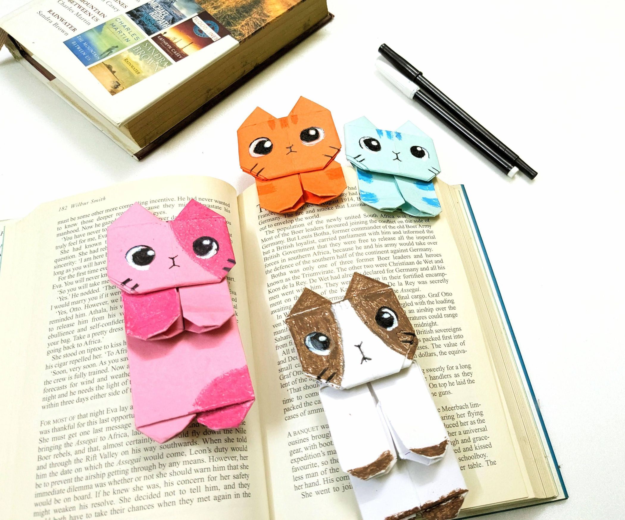 How to Make Origami Cat Bookmarks : 9 Steps (with Pictures) - Instructables