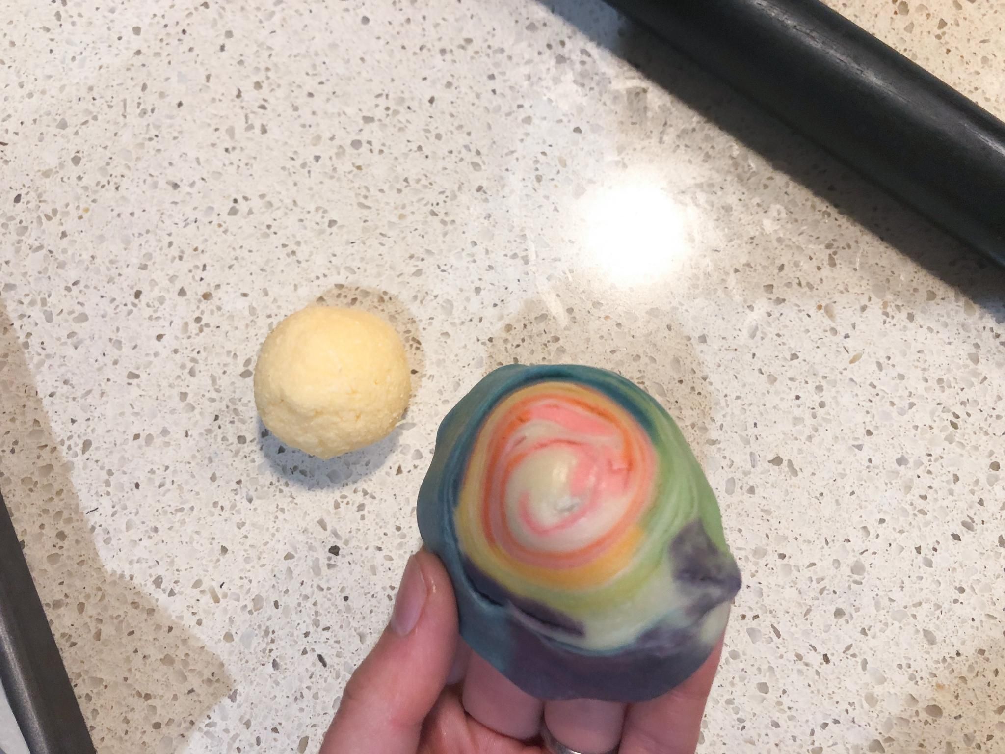 Rainbow Puff Balls With Coconut Filling : 12 Steps (with Pictures ...