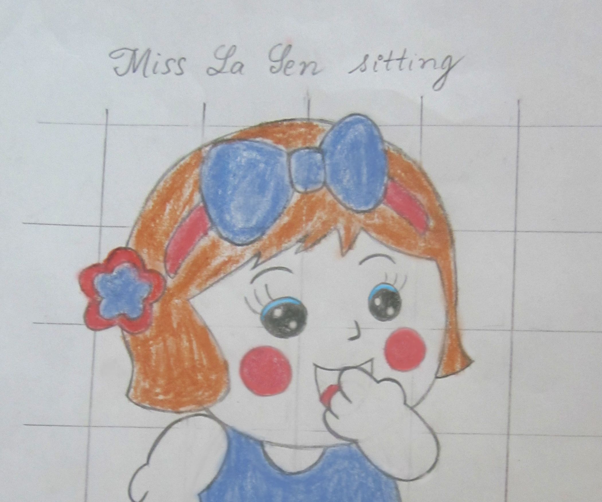 Draw Miss La Sen Sitting : 15 Steps - Instructables