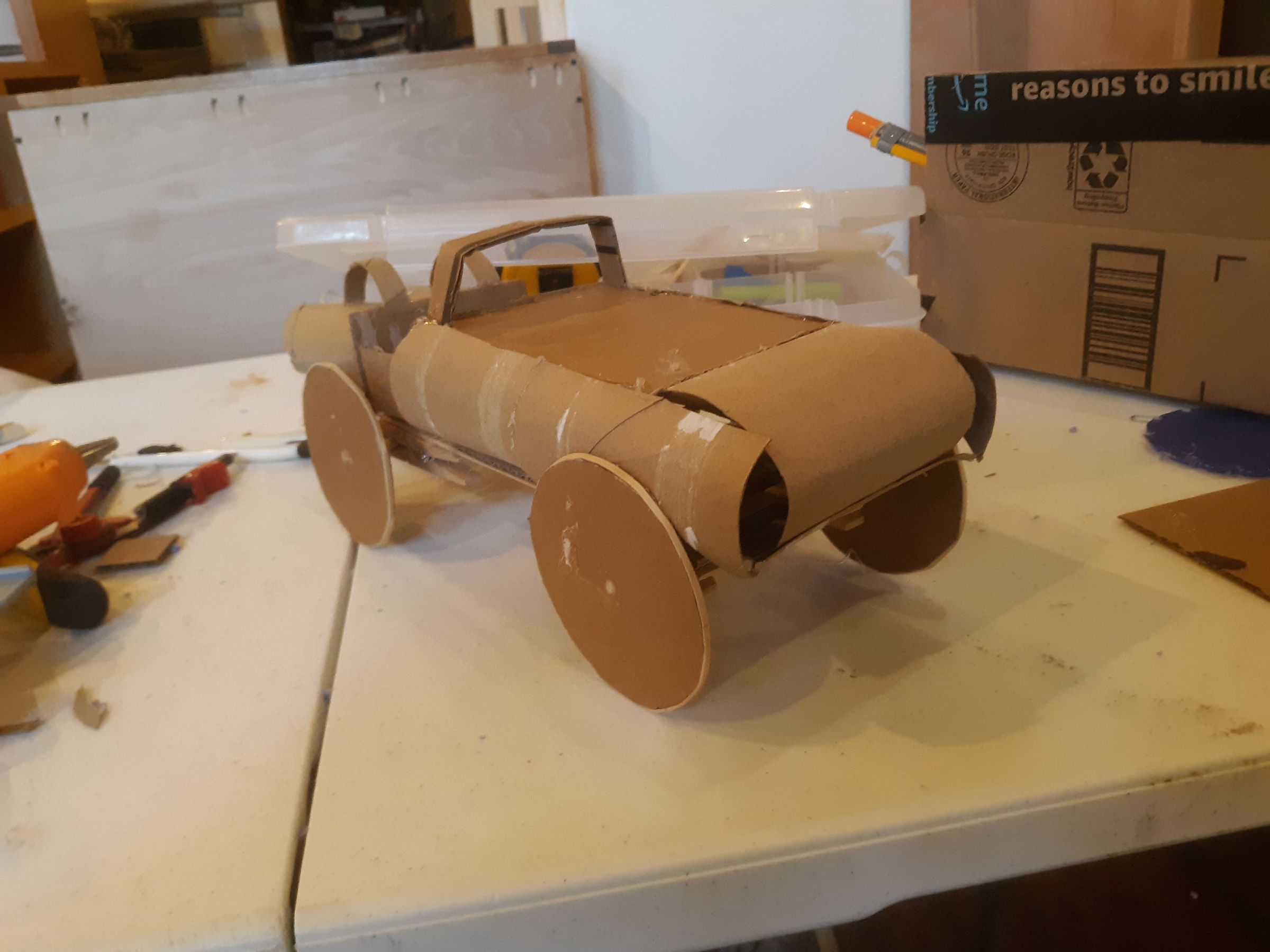 1960's Jaguar Customizable Cardboard Car Body Design : 13 Steps ...