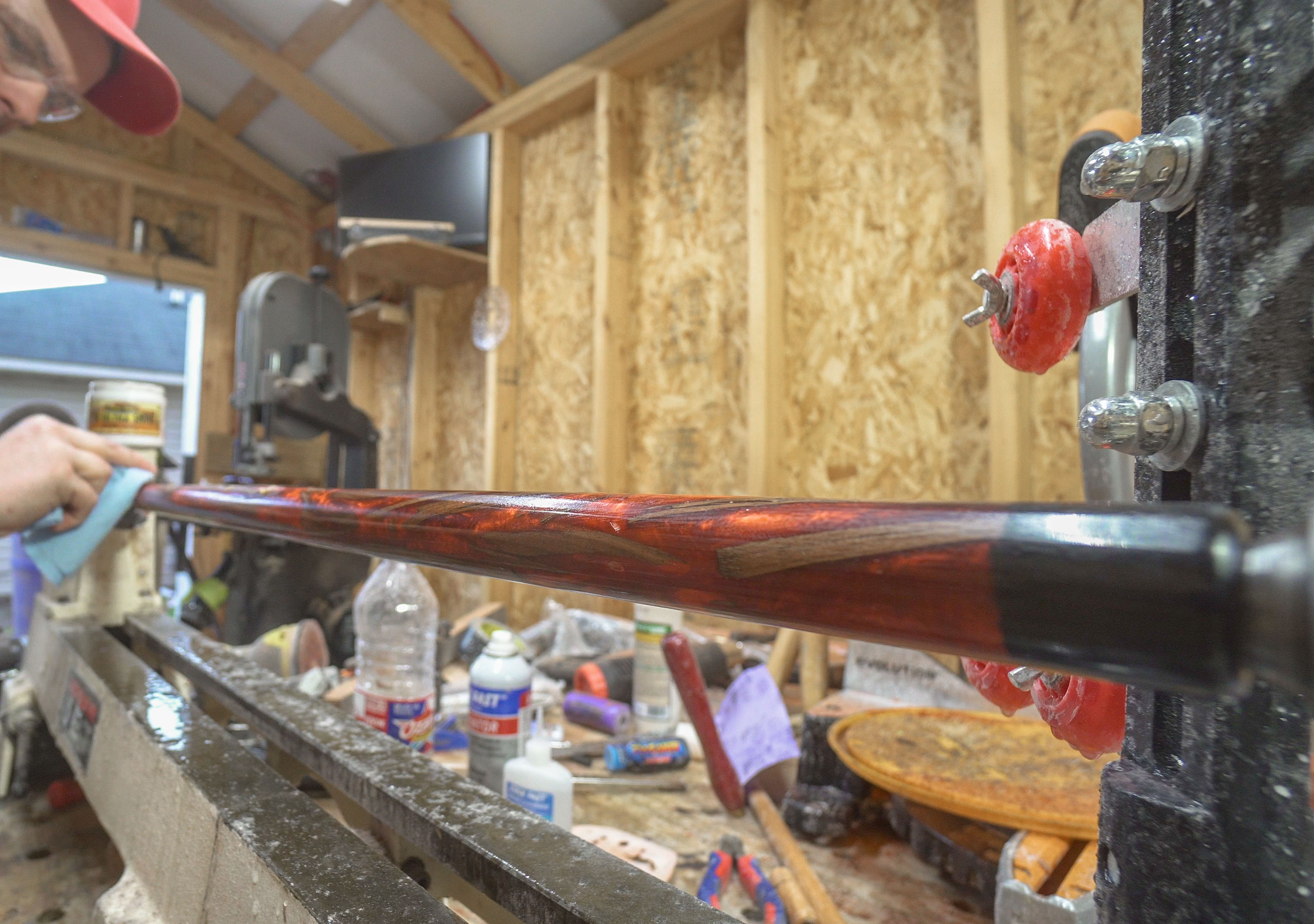 How to Make a Custom Hybrid Epoxy Pool Cue Using a Wood Lathe : 19 ...