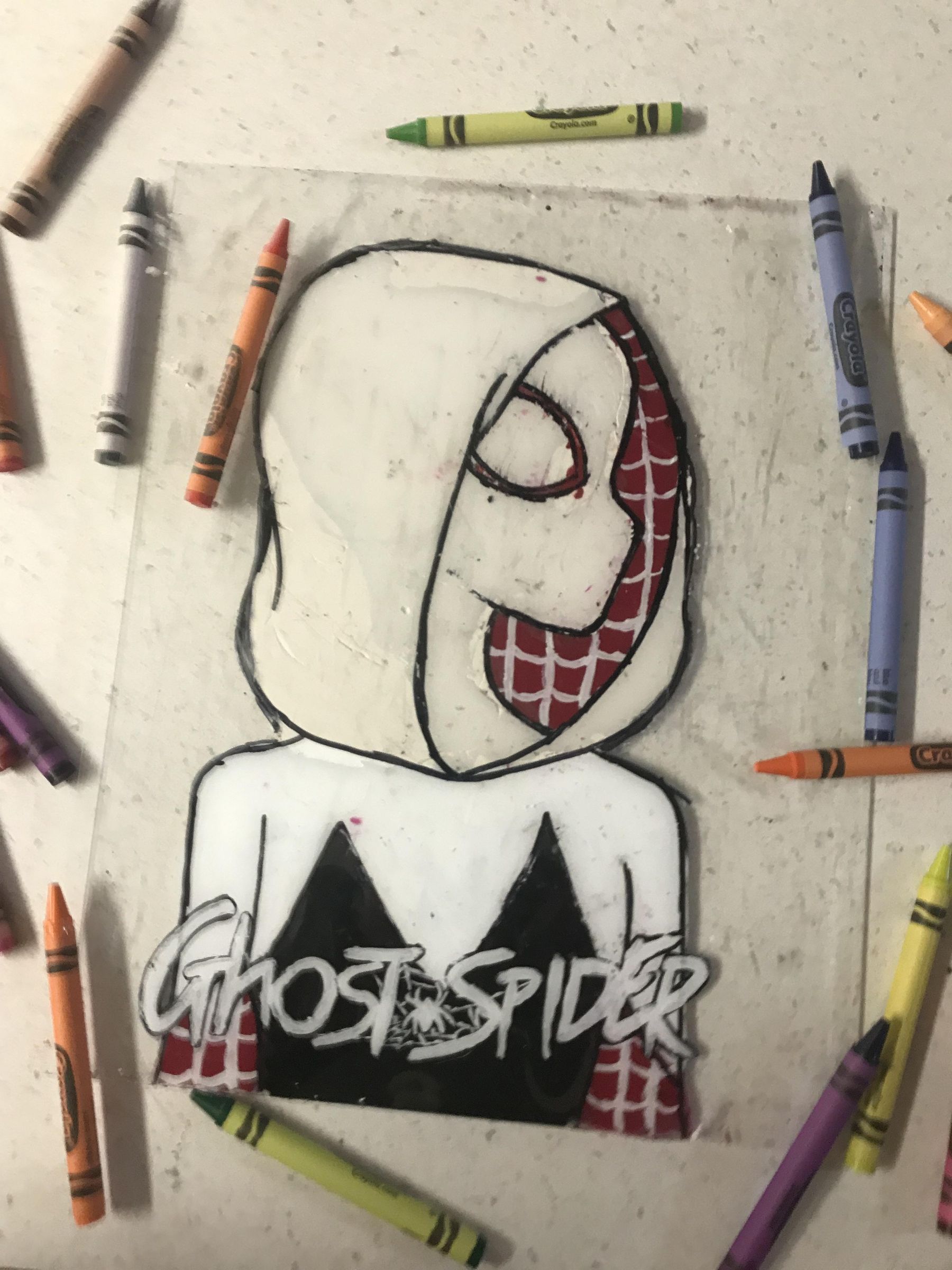Crayon Ghost Spider Portrait : 8 Steps - Instructables