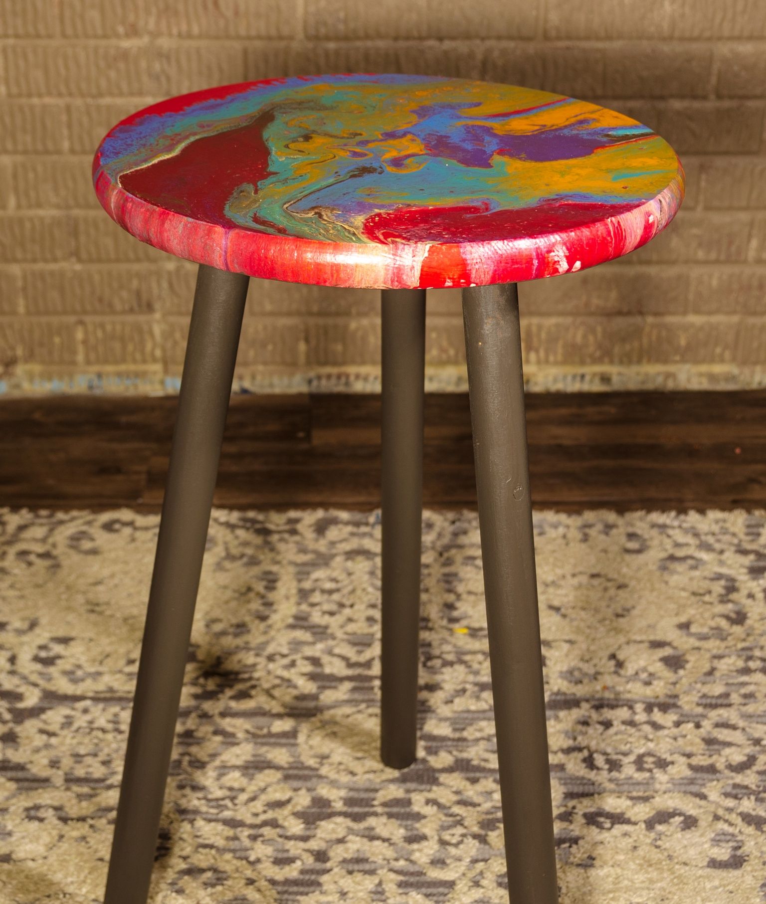 Acrylic Pour Painted Side Table : 5 Steps (with Pictures) - Instructables