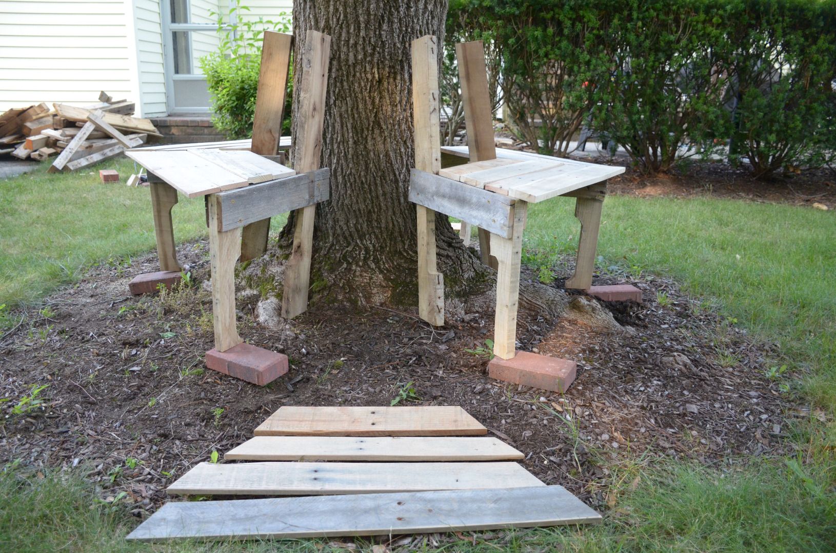 DIY Hexagonal Tree Bench From Wood Pallets - 100% Pallet Wood : 12 ...
