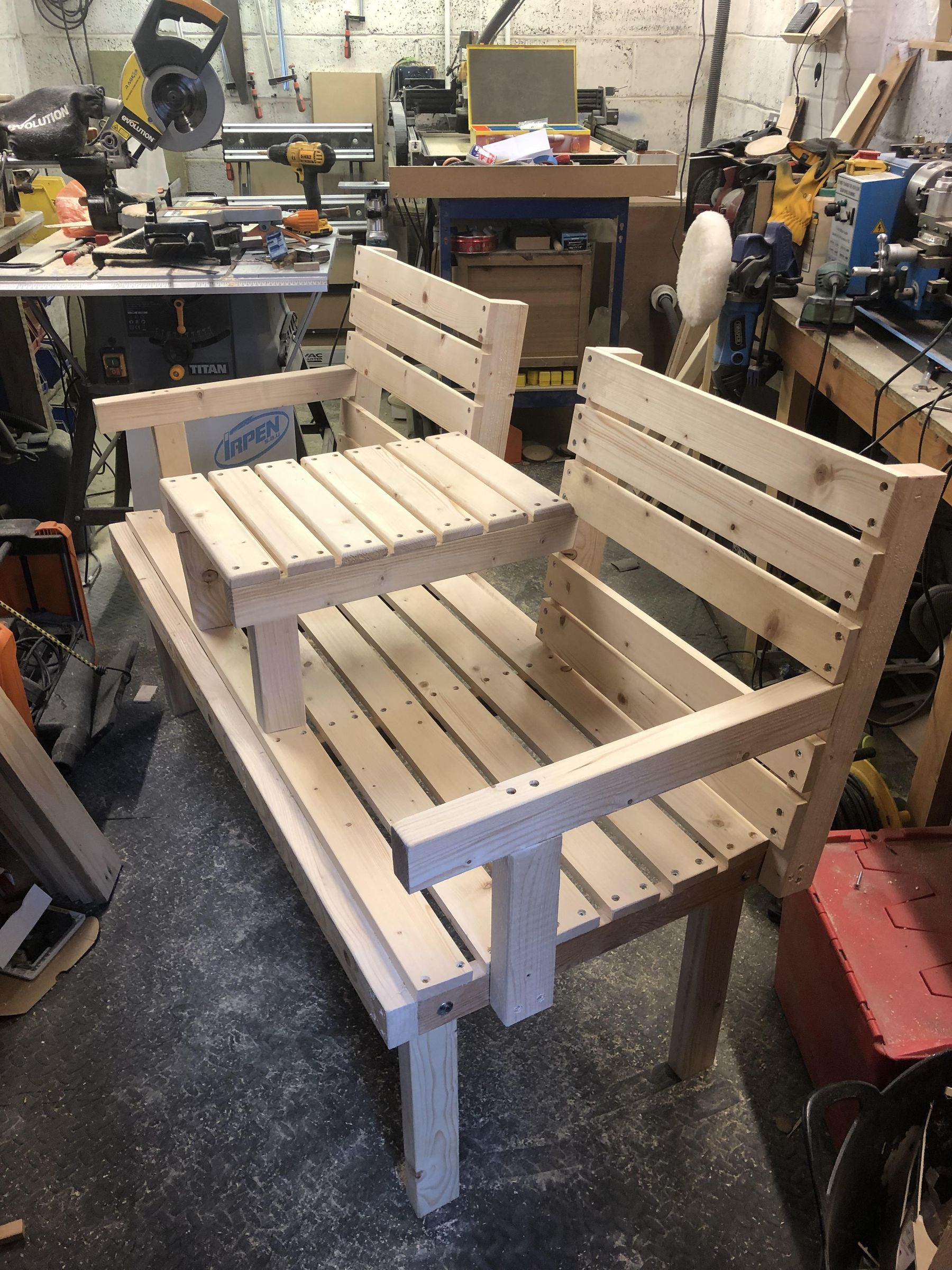 Double Seat Garden Bench With Ratchet Leg/Footrest Diy.... Updated 21. ...