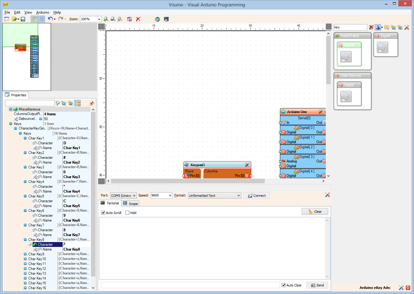 Arduino Nano: Matrix Keypad With Visuino : 10 Steps (with Pictures ...