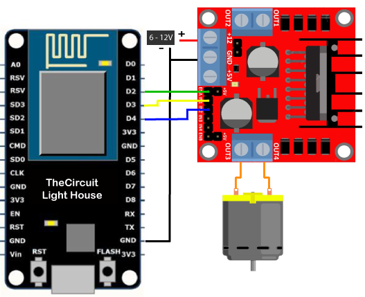 L298n With Esp8266 Driving A Dc Motor With Huzzah · Atelier Yuwa Ciao Jp