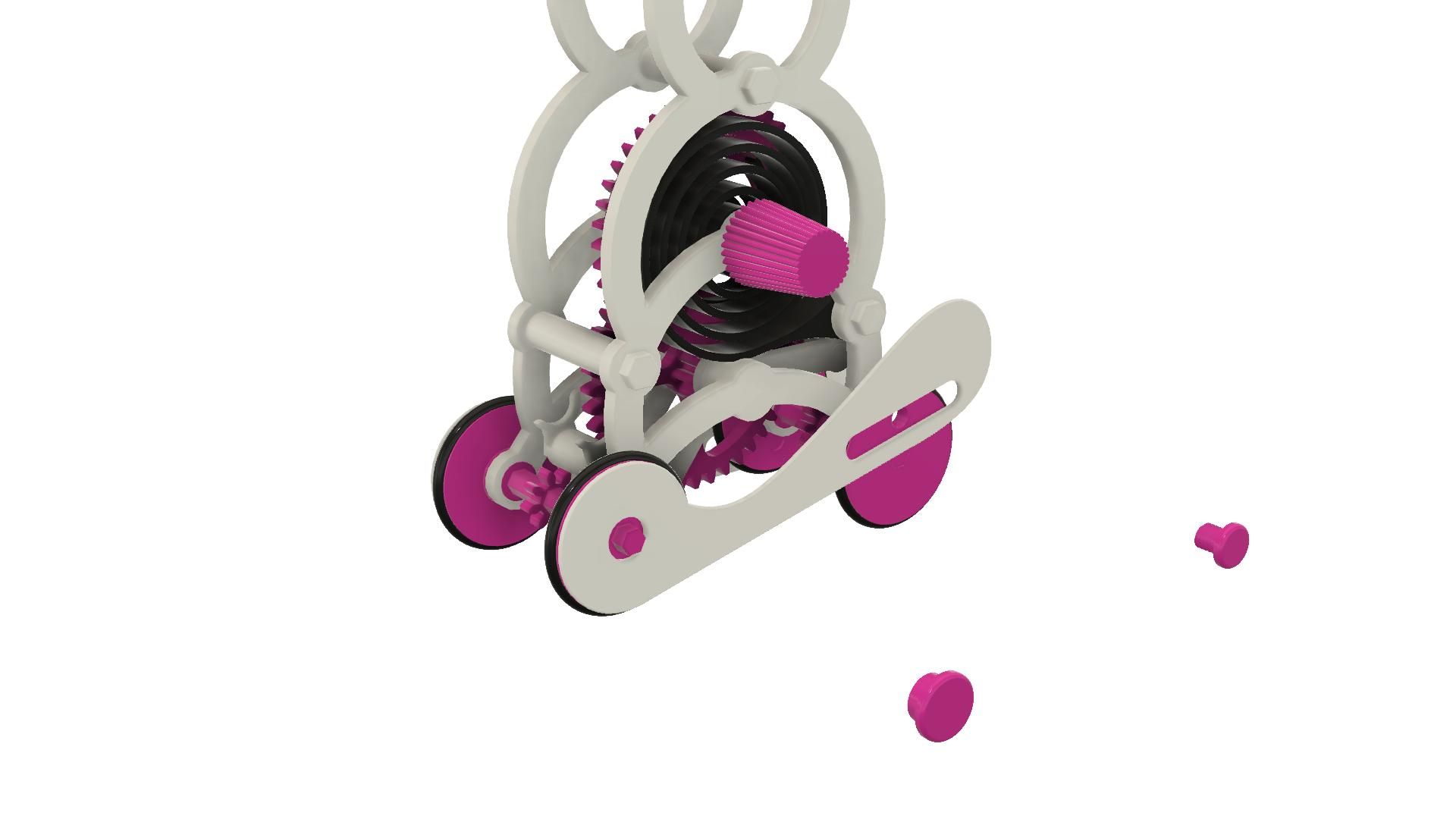 Windup Bunny 2 With a PLA Spring Motor and Floating Pinion Drive : 5 ...