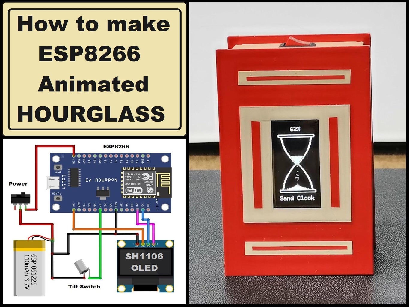 DIY ESP8266 Animated Hourglass on Oled Display : 4 Steps - Instructables DIY ESP8266 Animated Hourglass on Oled Display : 4 Steps - Instructables