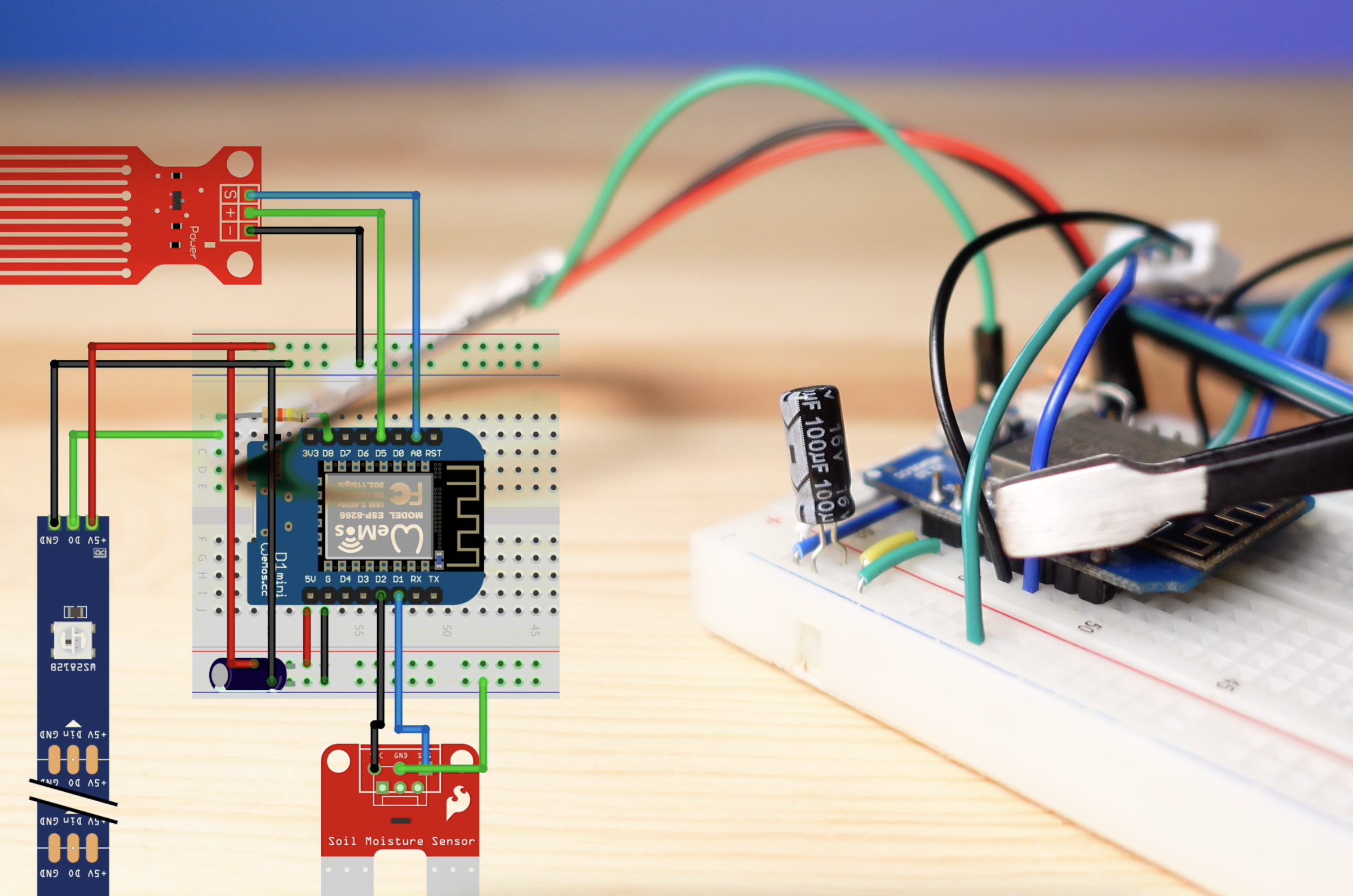 Build a Self Watering System (Soil Moisture Sensor - Water Pump - Water ...