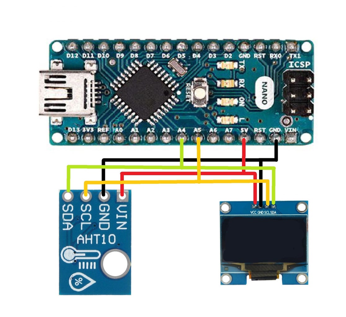 Room Temp Meter With Arduino Nano And Aht10 7 Steps With Pictures