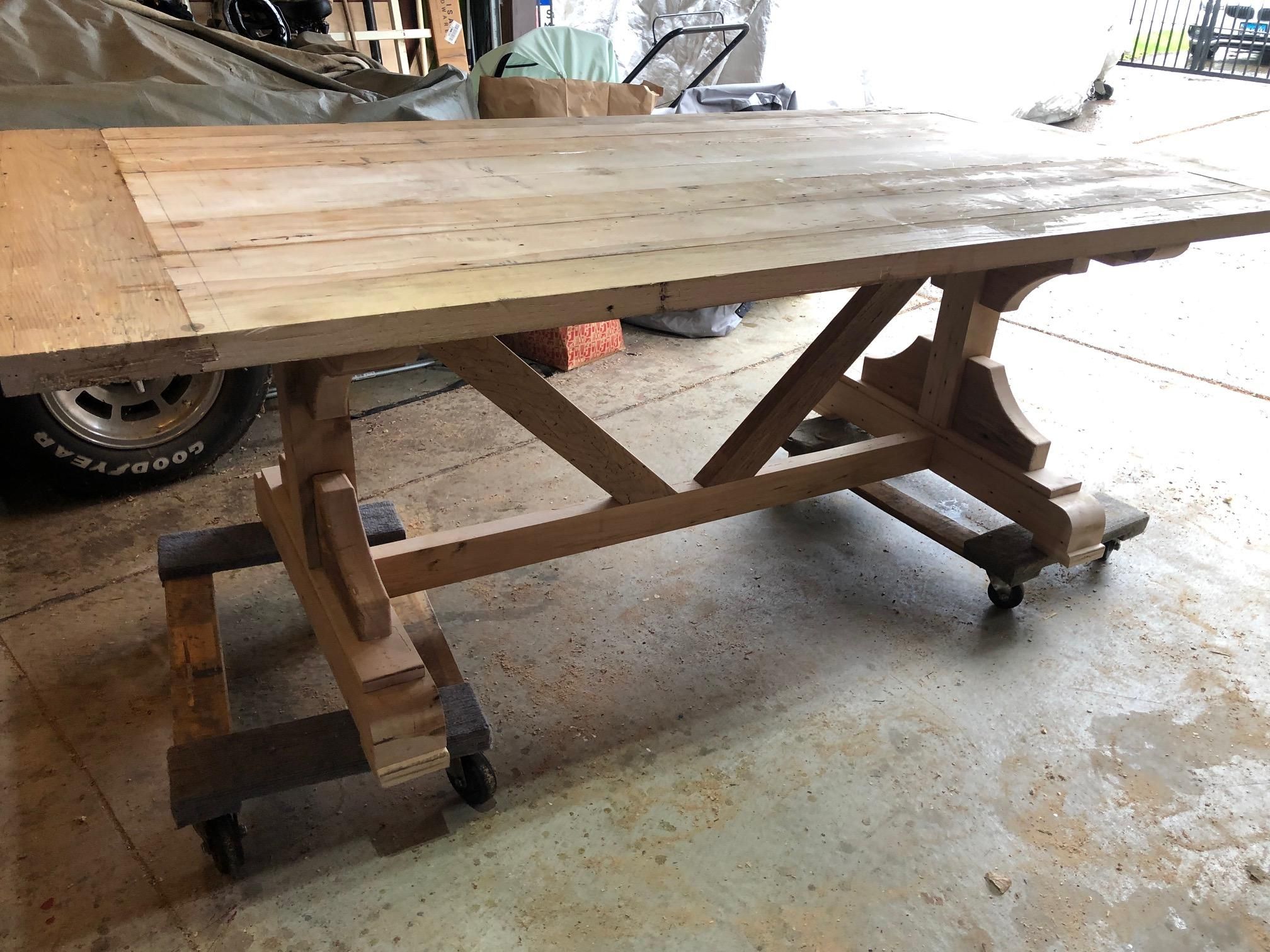 Reclaimed Barn Wood Trestle Table : 10 Steps (with Pictures ...