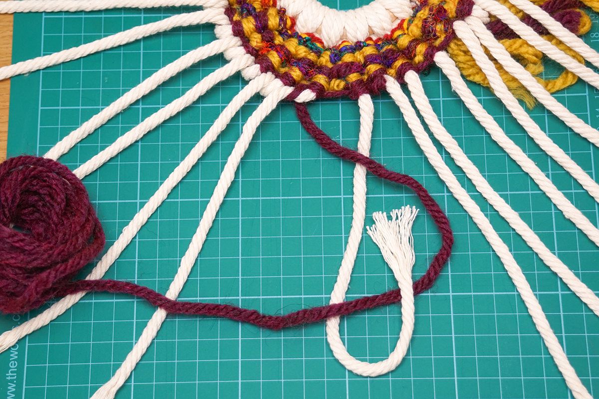 DIY Circular Macramé SUNBURST Ornament | Woven Rope & Fibre Mirror ...