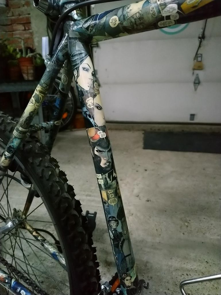 Cover a Bike Frame With Comics (or Other Paper) : 4 Steps (with ...