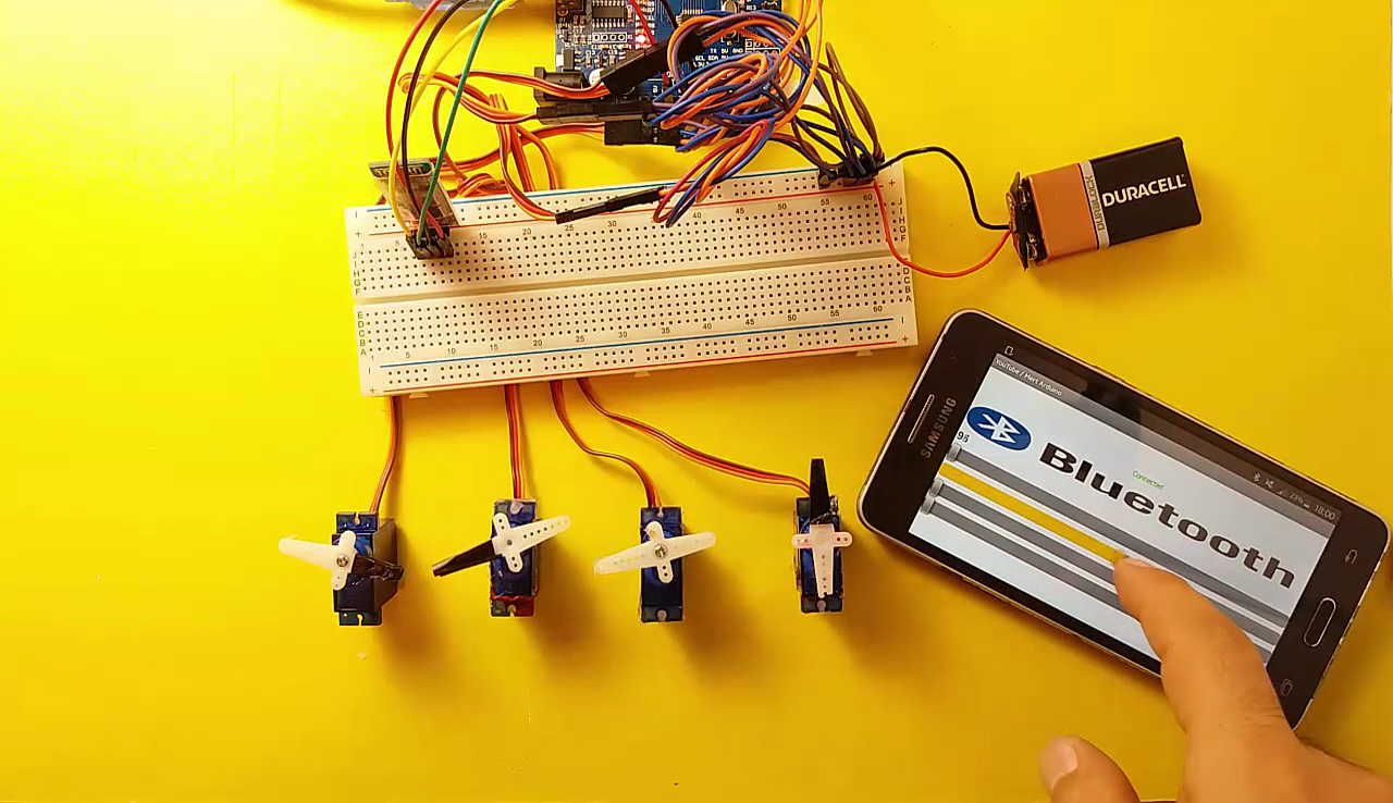 Arduino - Multi Servo Motor Control Via Bluetooth Using the Android App ...