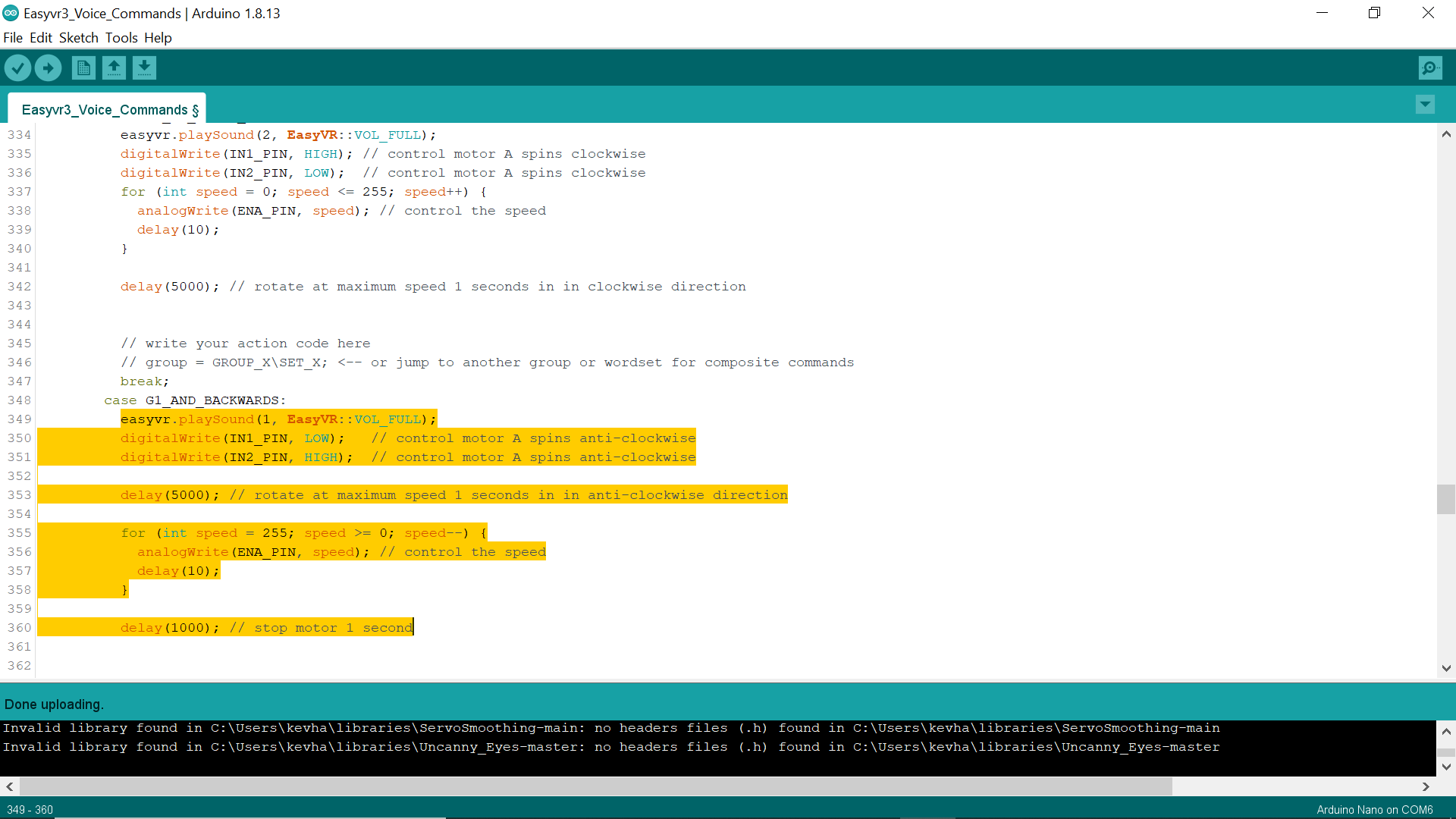 Arduino Nano Voice Controlled Multi Tasking Coding Tutorial : 8 Steps ...