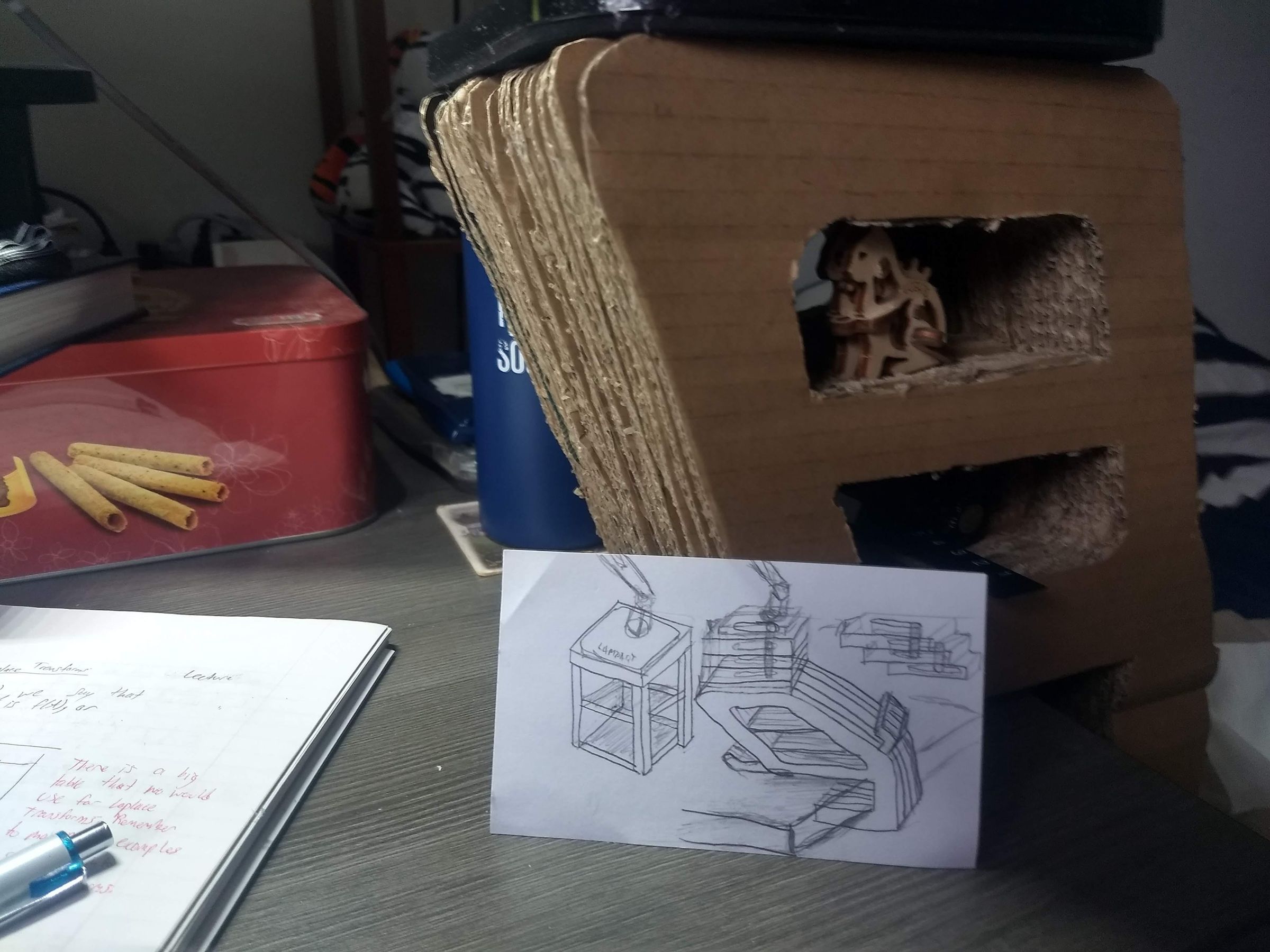 Cardboard Desk Lamp Stand With Shelves : 5 Steps - Instructables