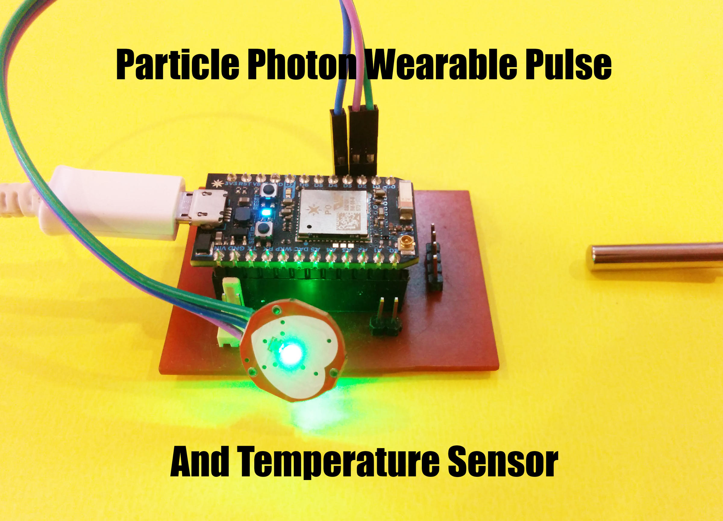 Particle Photon - Wearable Pulse and Temperature Sensor : 5 Steps (with Pictures) - Instructables