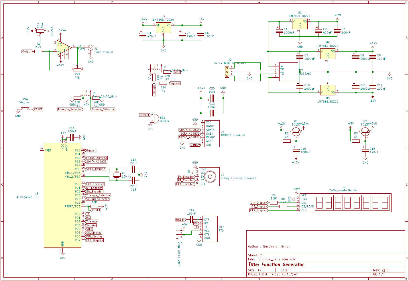 Function Generator (AD9833 Based) : 22 Steps (with Pictures ...