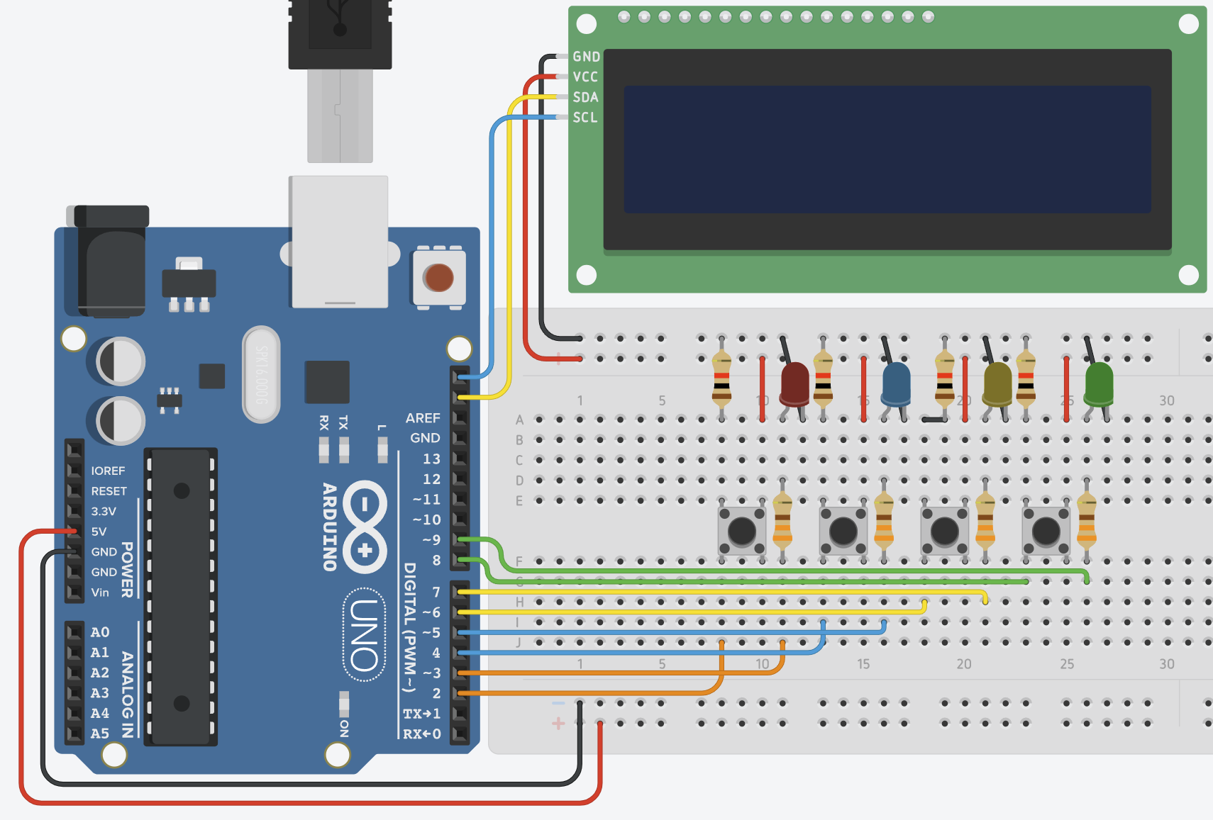 Arduino Memory Game W/ LCD, Difficulties, and Fading Timer : 19 Steps ...