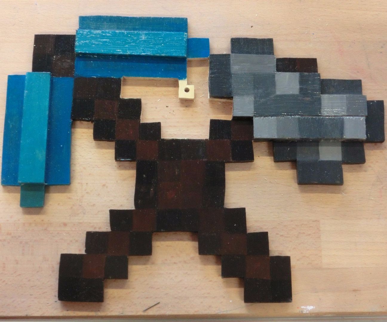 A Minecraft-themed Wall Decoration W/ Pop Out Parts : 11 Steps ...