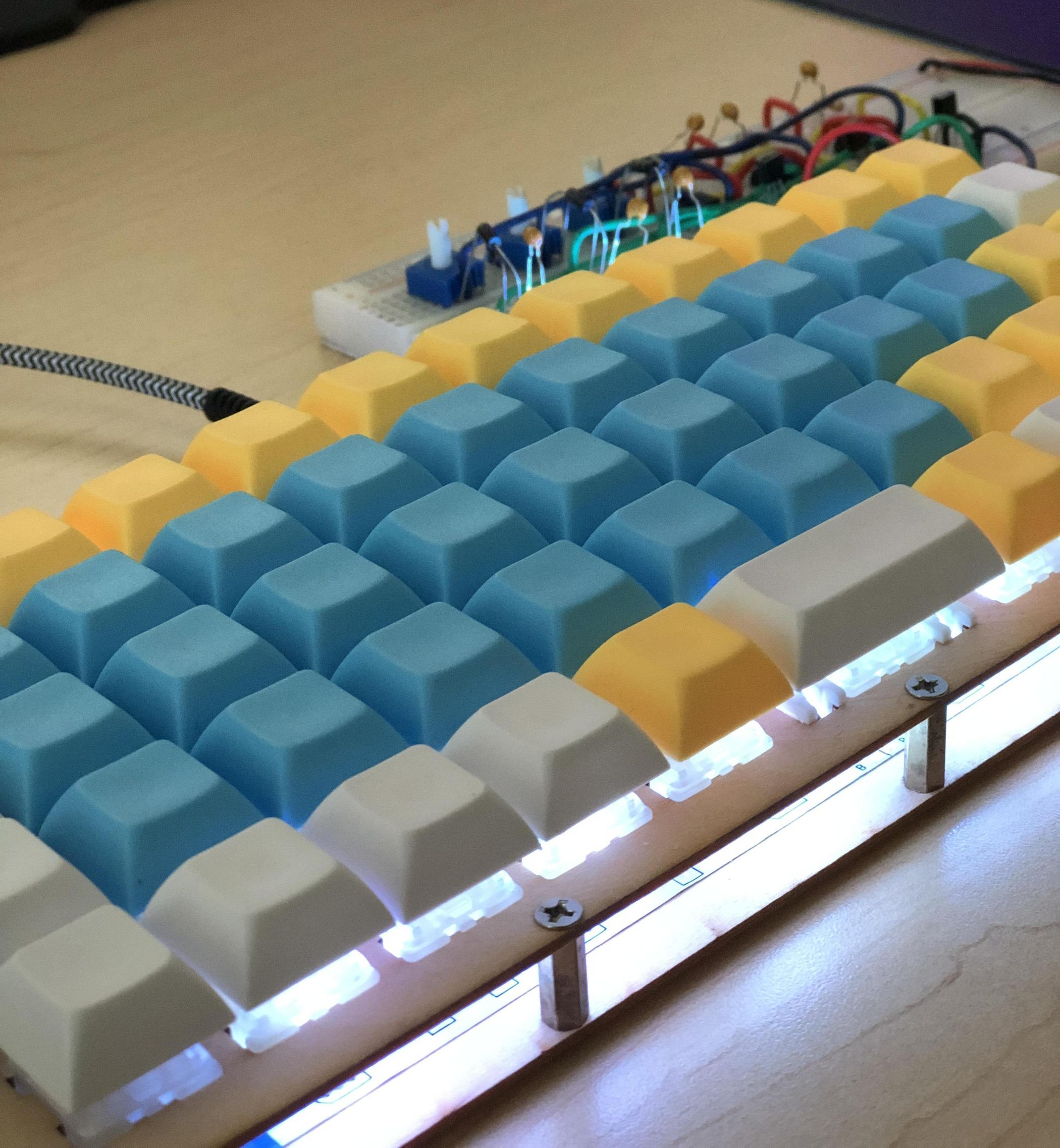My First Handwired Keyboard With Analog Controlled RGB Underglow : 8 ...