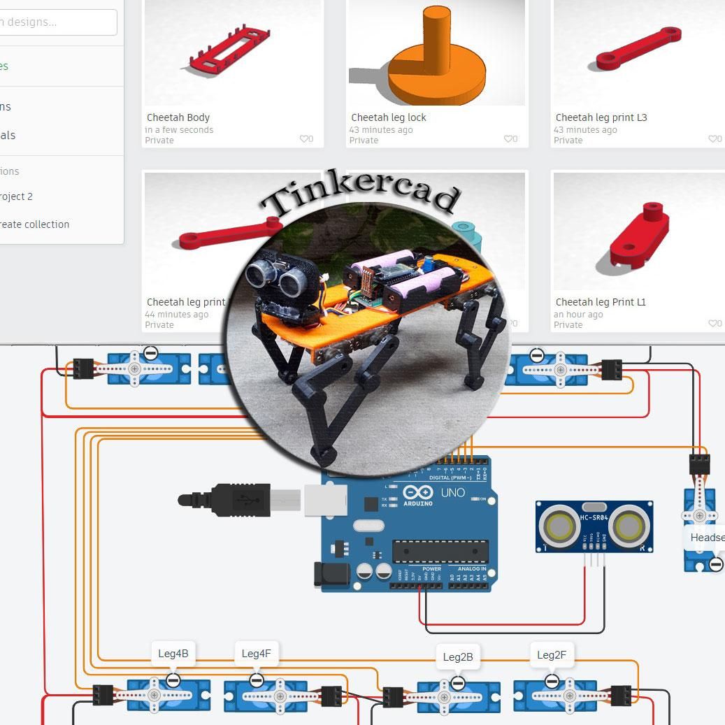 Baby Cheetah Walking Robot in Tinkercad : 21 Steps (with Pictures ...