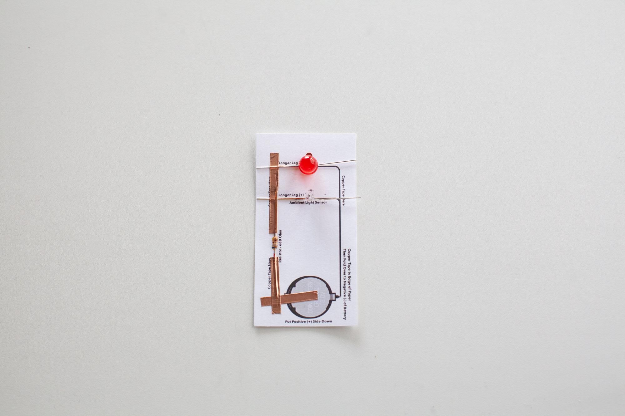 Make a Simple Ambient Light Sensor/Night Light Paper Circuit : 13 Steps ...