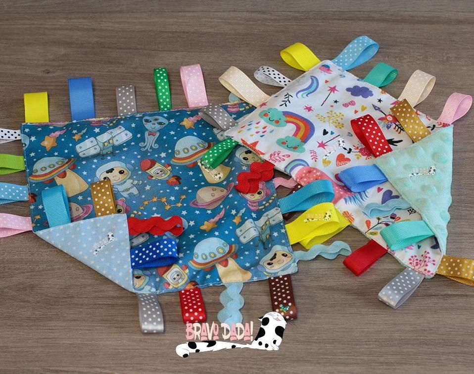 DIY How to Make Colorful Baby Sensory Tag Blankets - Two Different ...