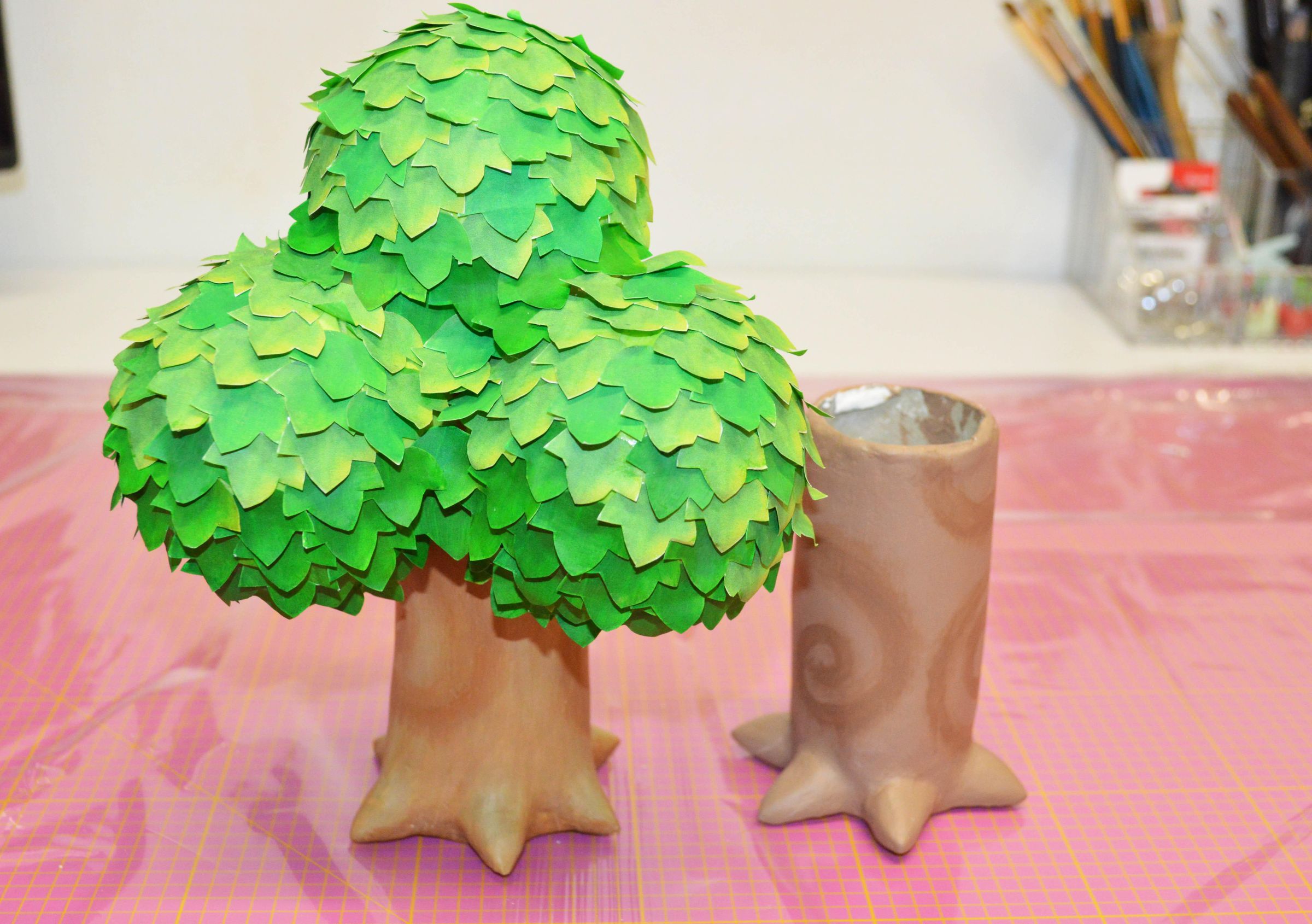 Small Animal Crossing Cherry Blossom Tree With Air Dry Clay : 8 Steps ...