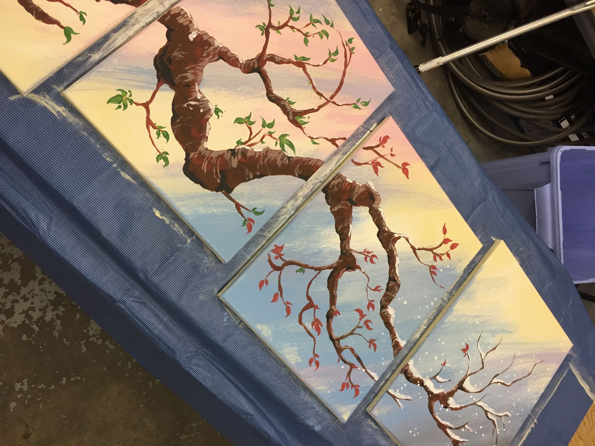 4 Piece Painting - a Walk Through the Seasons : 4 Steps (with Pictures ...