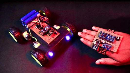 How To Make Arduino Gesture Control Robot At Home Using Radio Module