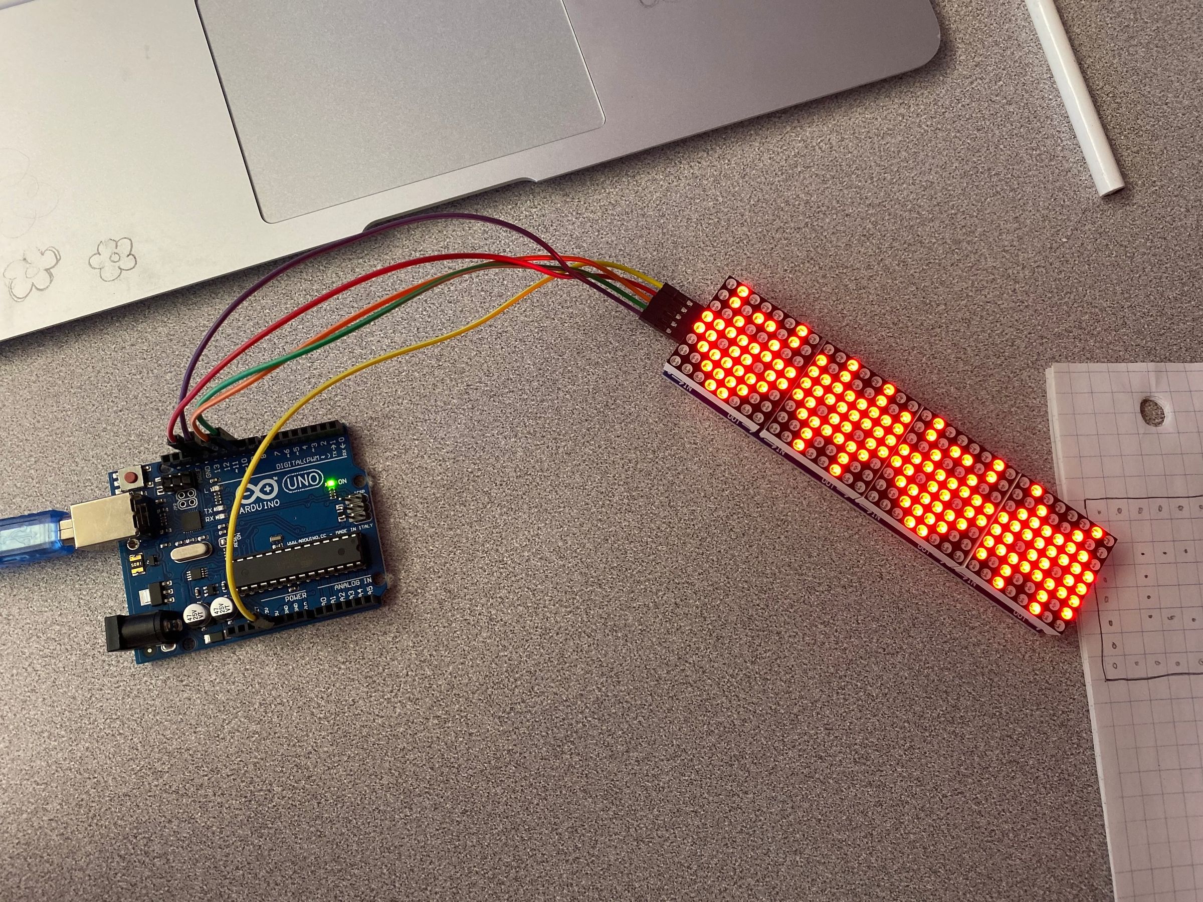 4 in 1 MAX7219 Dot Matrix Display Module Tutorial by Using Arduino UNO ...