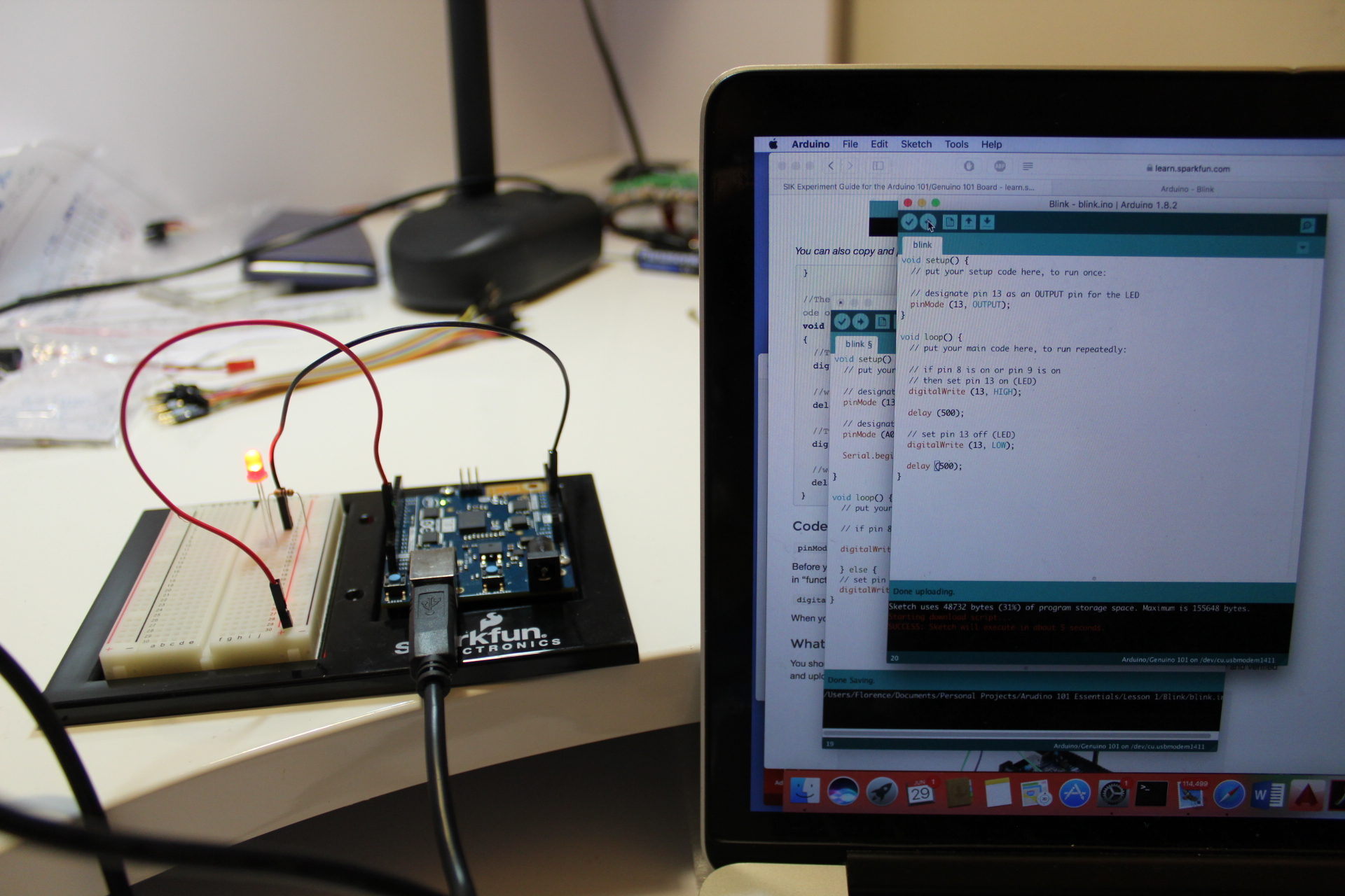 Using the Arduino 101 Essentials: Lesson 1 - Blinking LED : 5 Steps ...