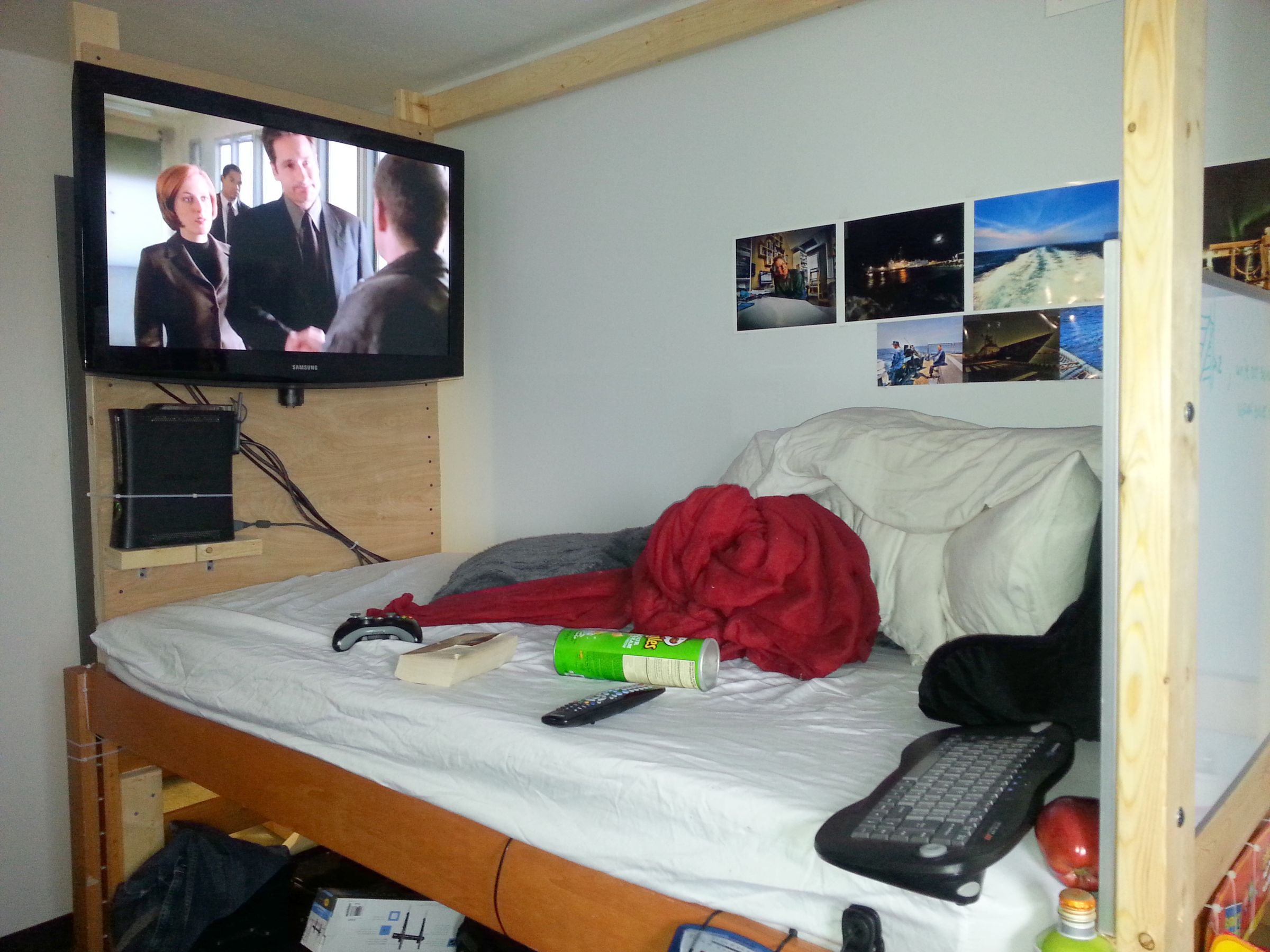 Boring Old College Dorm Room Bed - Becomes 4 Poster Bed Fit for a King ...