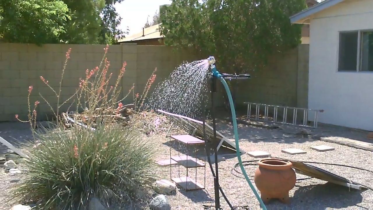 Solar Hot Water Shower - DIY Solar Shower - (using Black Poly Water ...