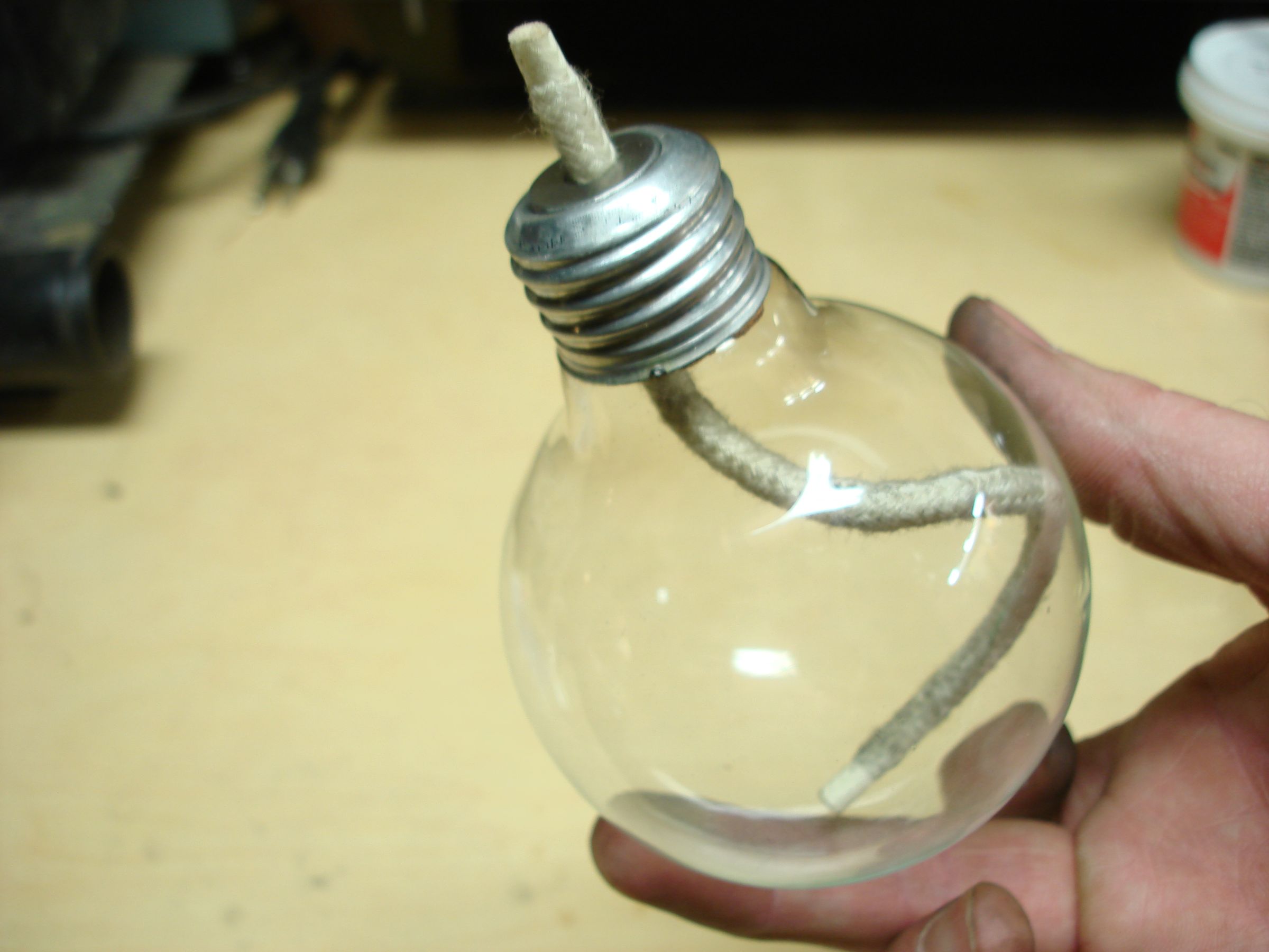 Used Light Bulb Oil/Alcohol Lamp : 6 Steps - Instructables