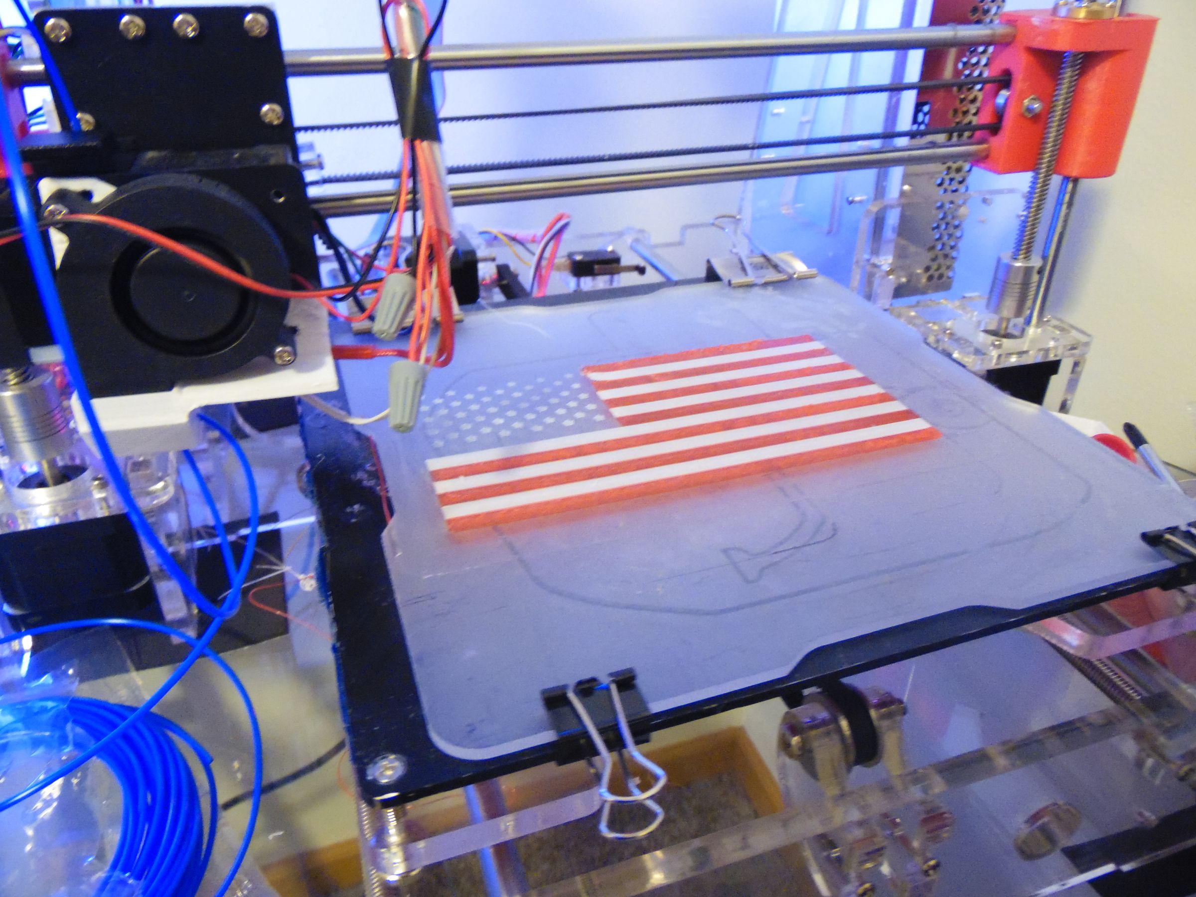 3D Printed American Flag - Multicolor Single Extruder Printing : 5 ...