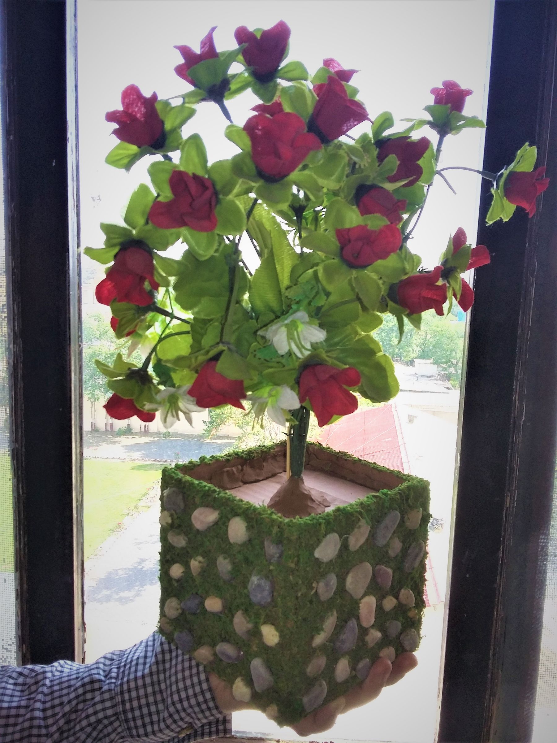 How to Make Flower Pot From Cardboard|Pebbles Cardboard Flower Pot|Easy ...
