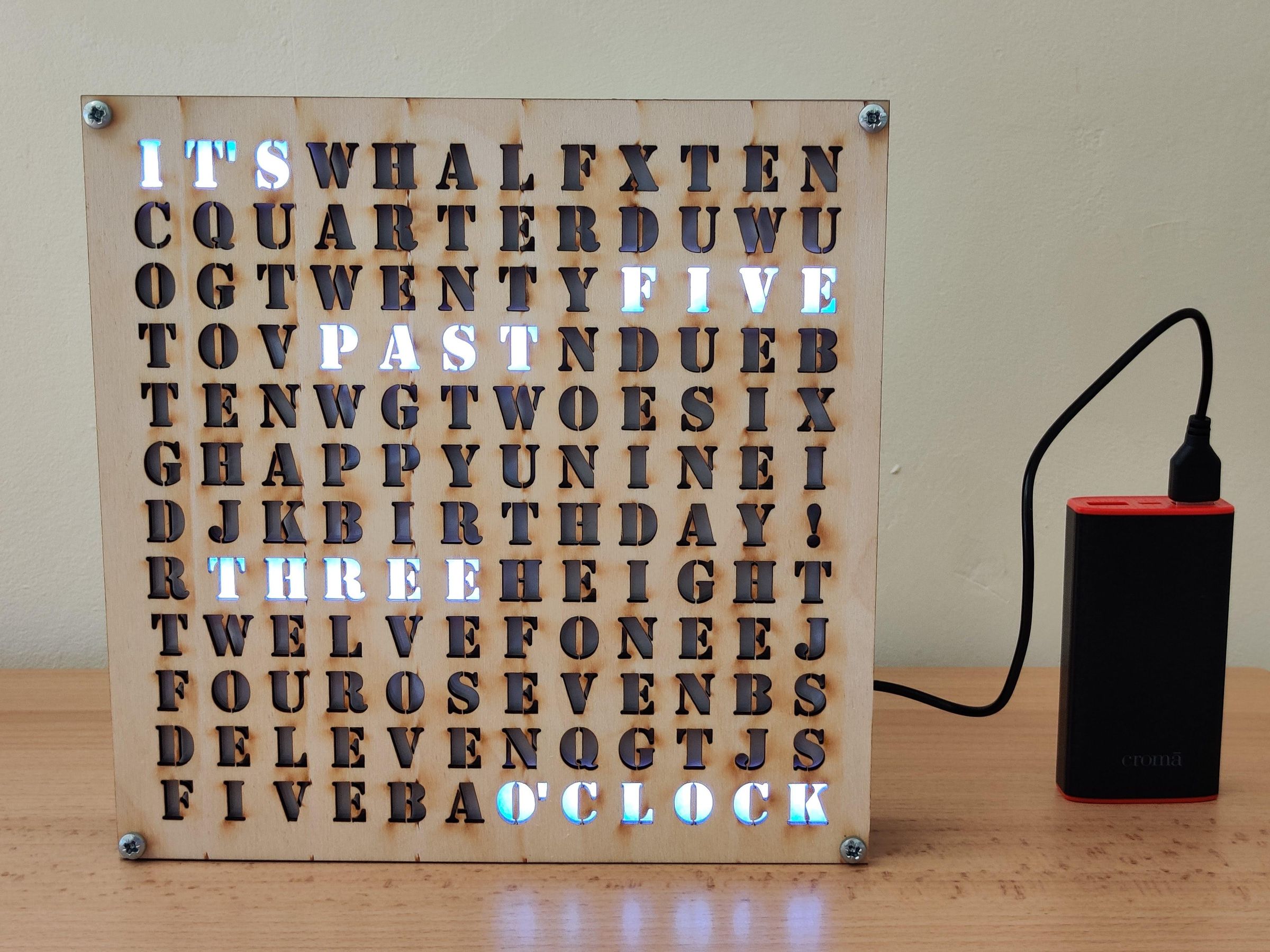 DIY Word Clock (part of CREST Gold) : 5 Steps (with Pictures ...