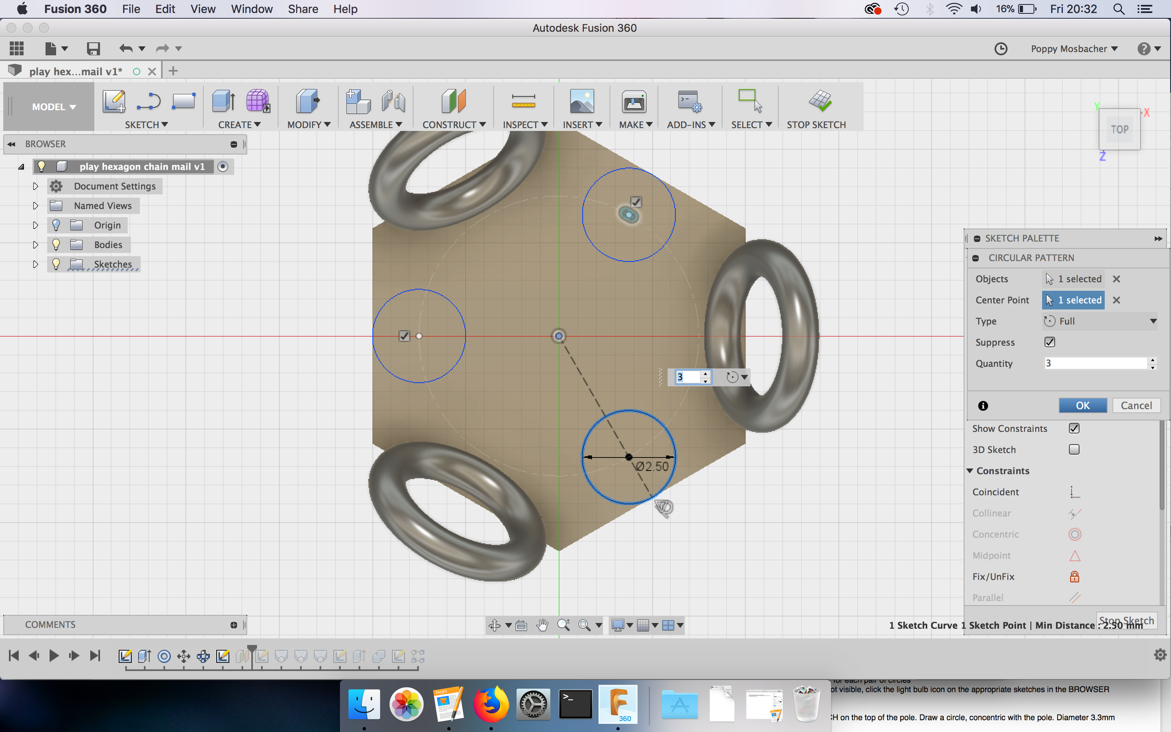 How to Draw 3D Printable Chainmail With Fusion 360 : 6 Steps (with ...