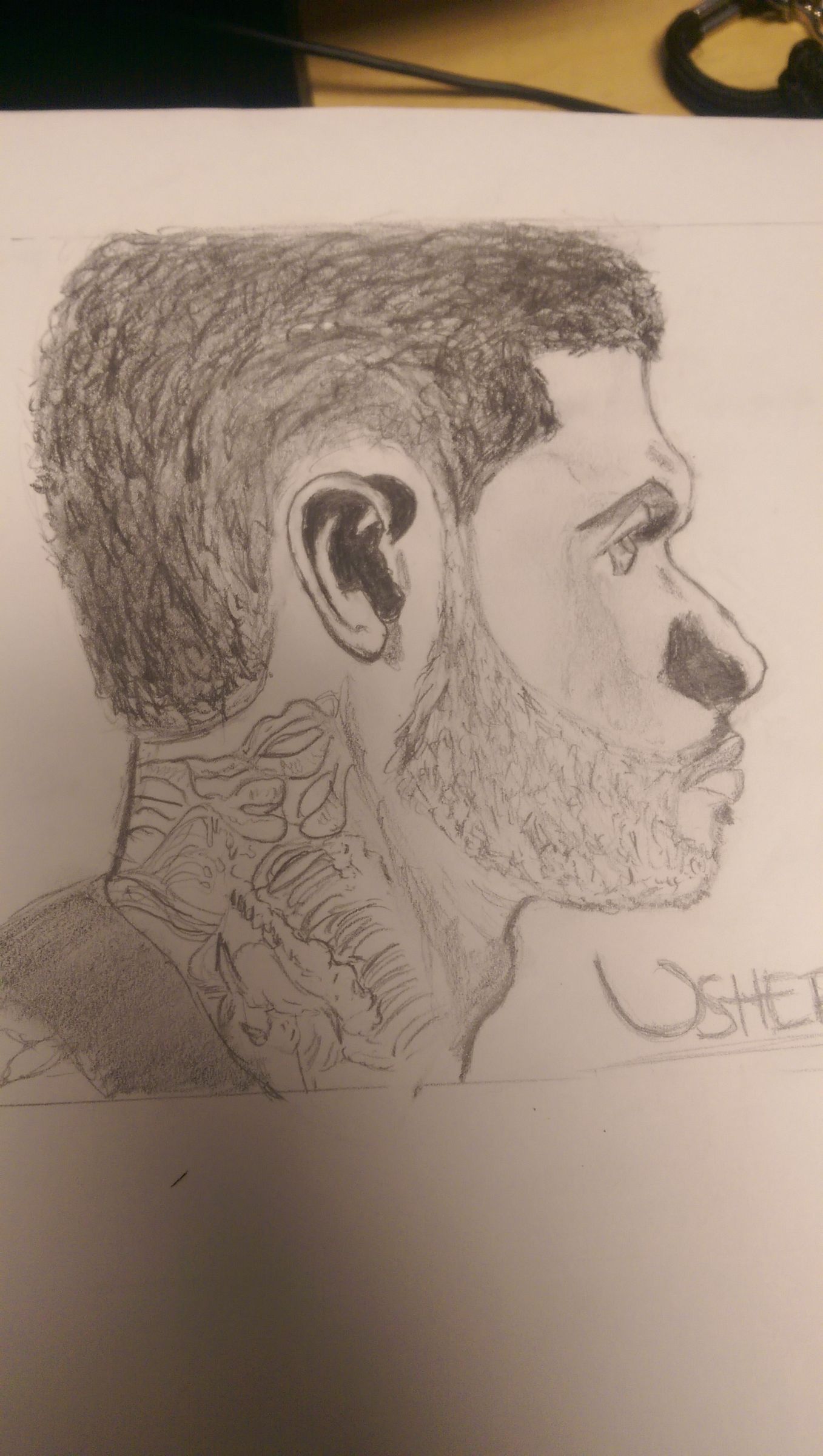 A Potrait Drawing of Usher From His Album - Looking for Myself : 10 ...