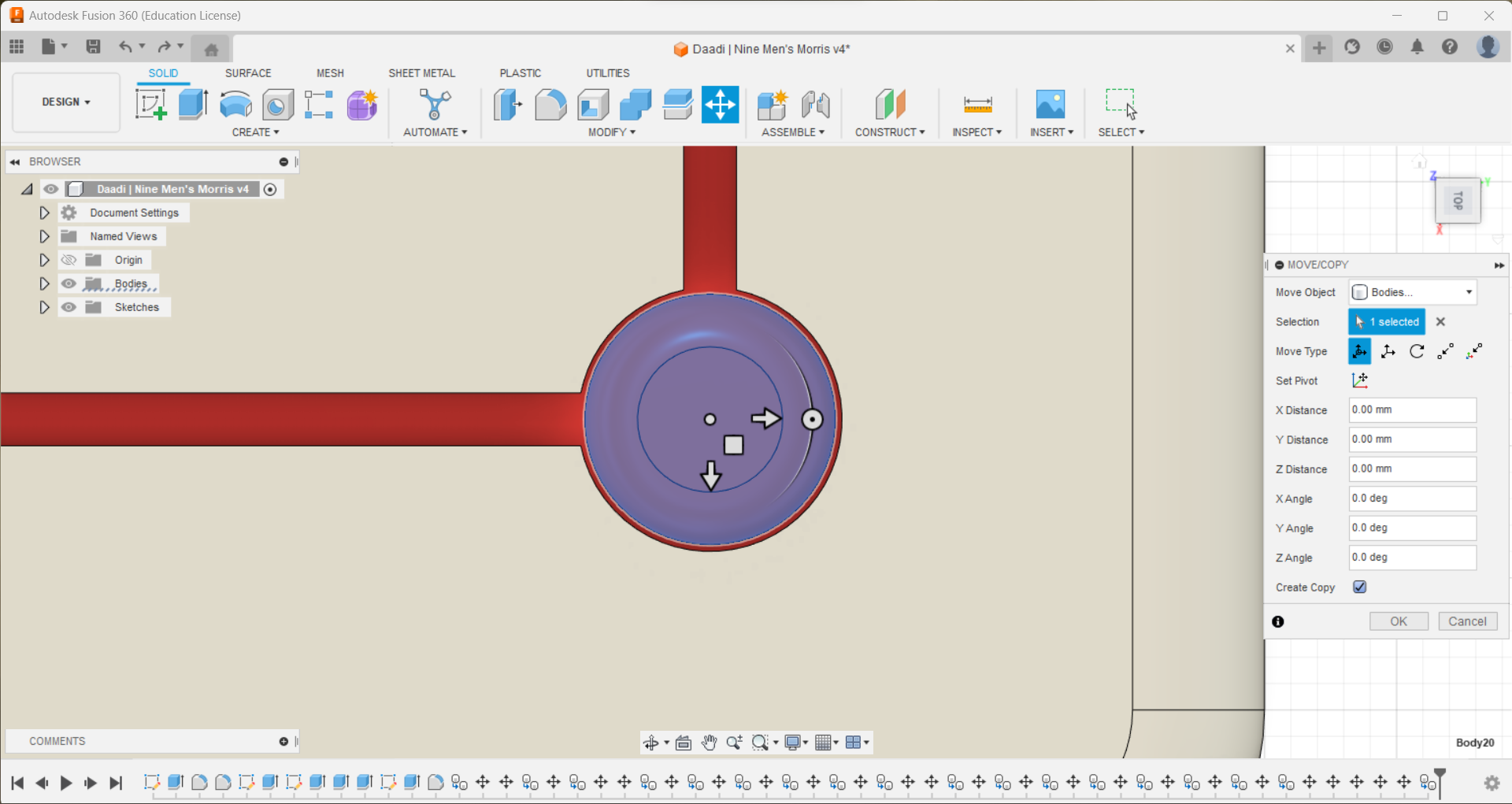 How to Design 9 Mens Morris Game in Fusion 360 : 10 Steps (with ...